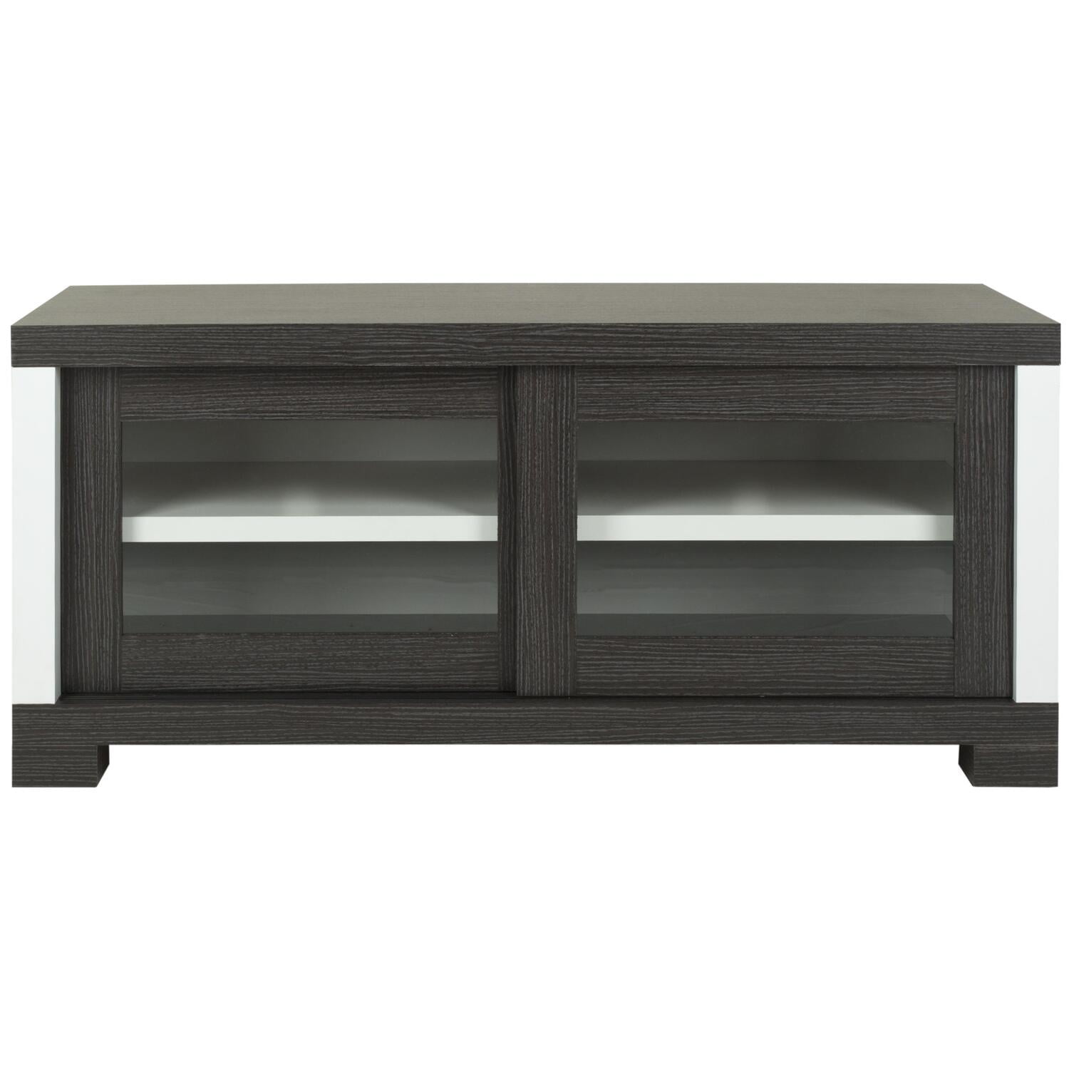 Davis Sliding Door Entertainment Console-Finish:Dark Grey Charcoal ...