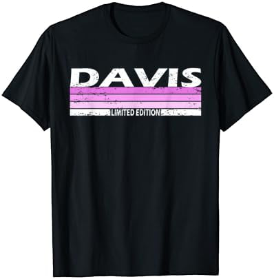 Davis Surname Birthday Family Reunion 80S 90S Pink Sunset Unisex Men ...