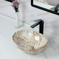 Davivy 16''x13.2'' Nordic Marbling Bathroom Ceramic Oval Vessel Sink ...