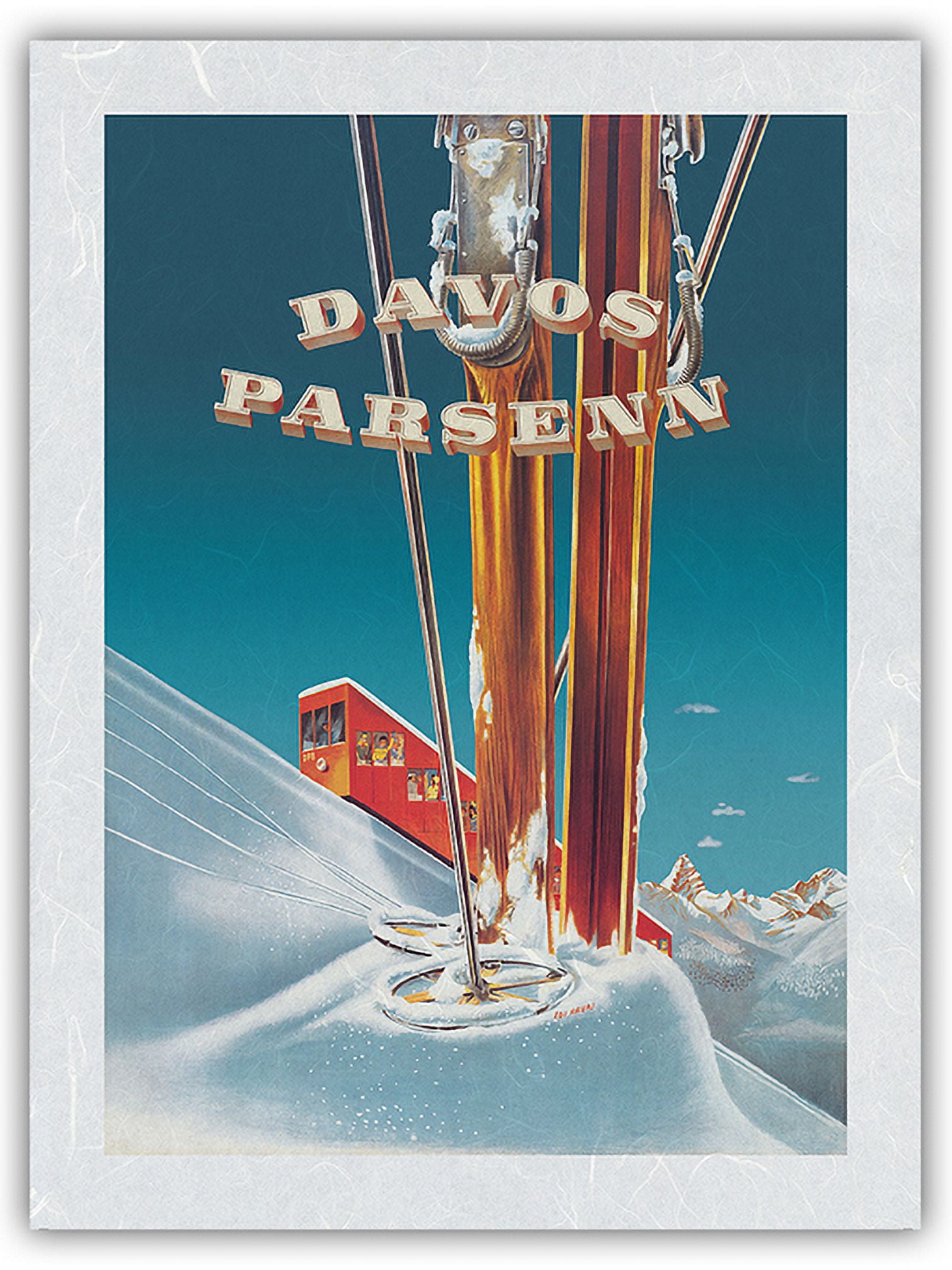 Davos Switzerland - Parsenn Ski Area - Funicular Railway - Vintage ...