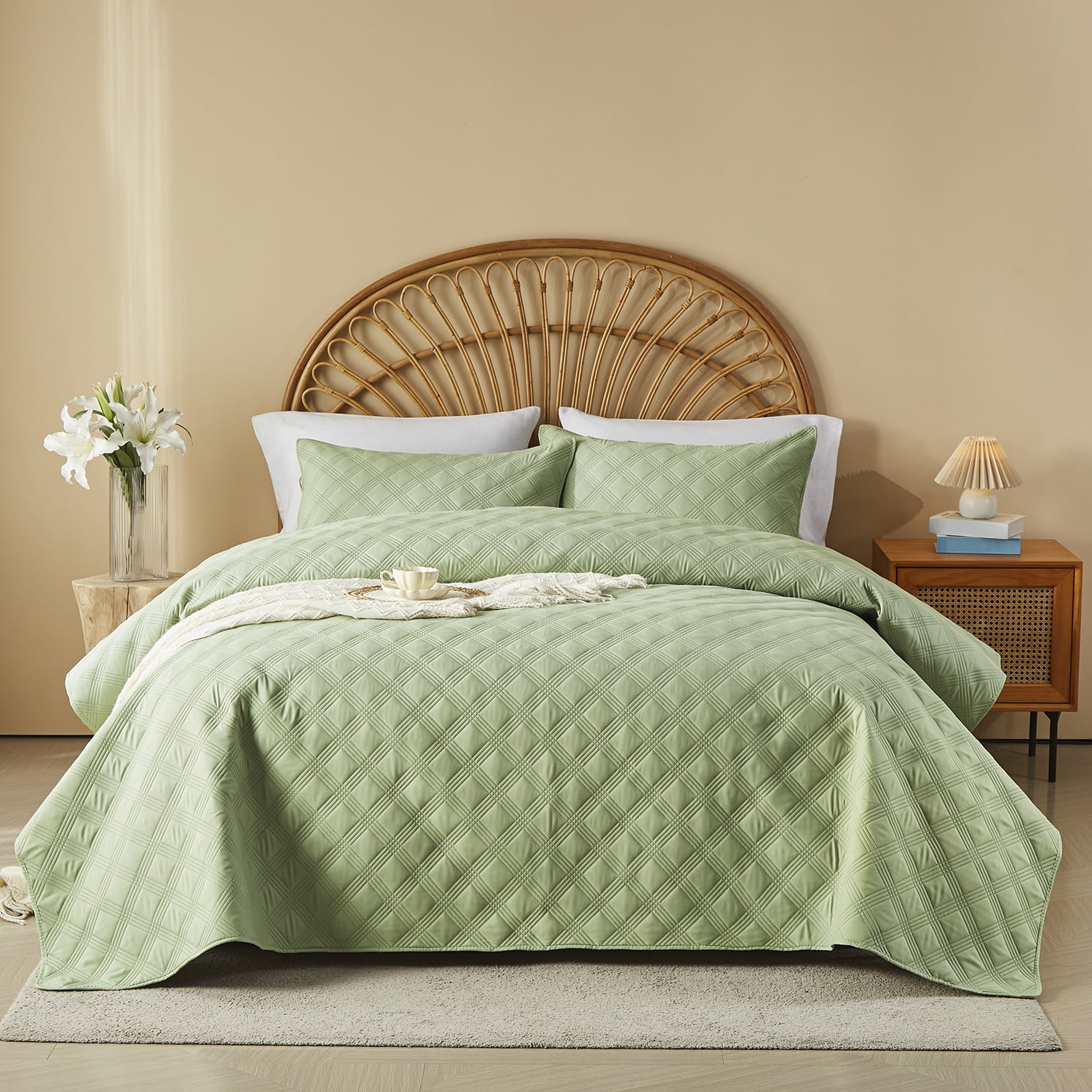 Davulos 3-Piece King Quilt Sets with Shams Soft Lightweight Coverlet ...