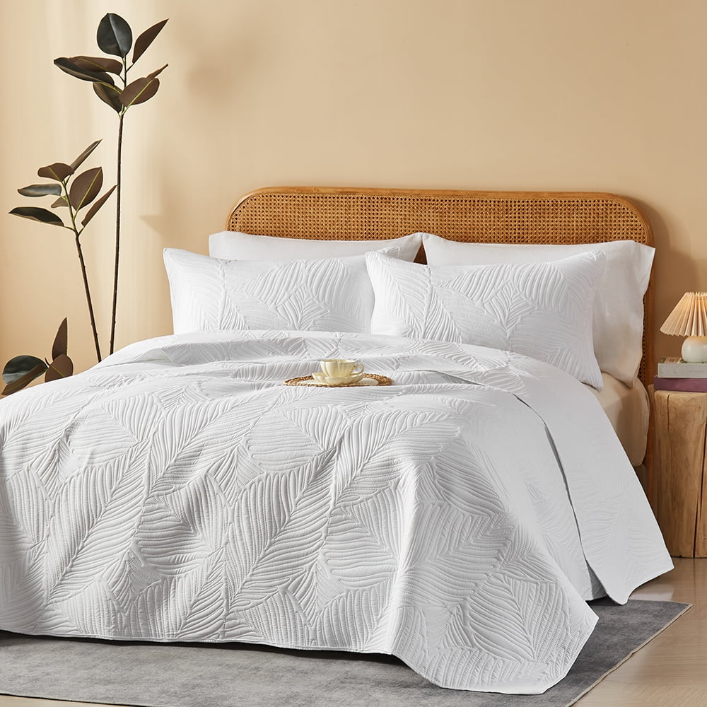 Davulos 3 Pieces Queen Quilt Bedding Set Soft Lightweight White ...