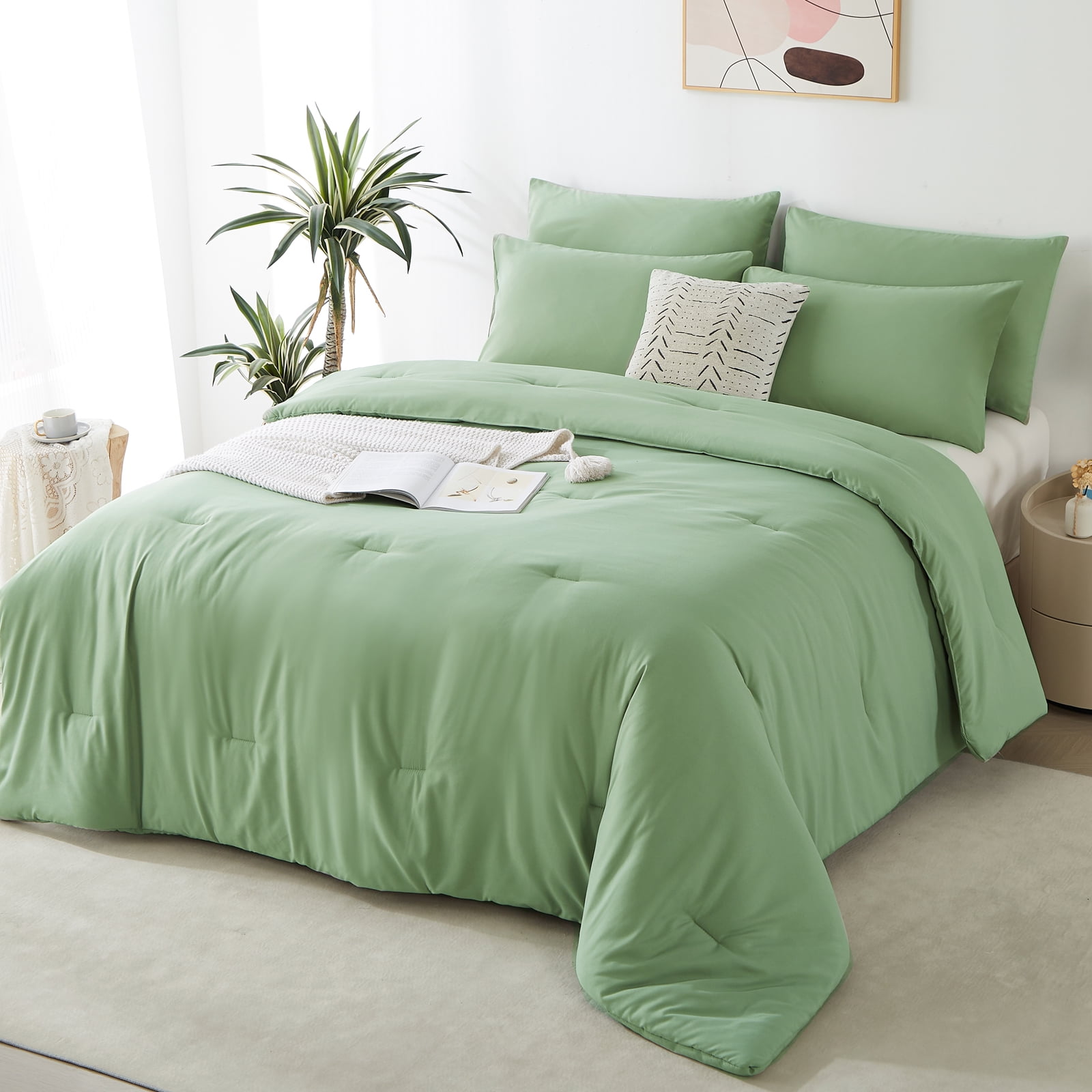 Davulos Green Comforter Set Full Size,3 Pieces Modern Lightweight Full ...