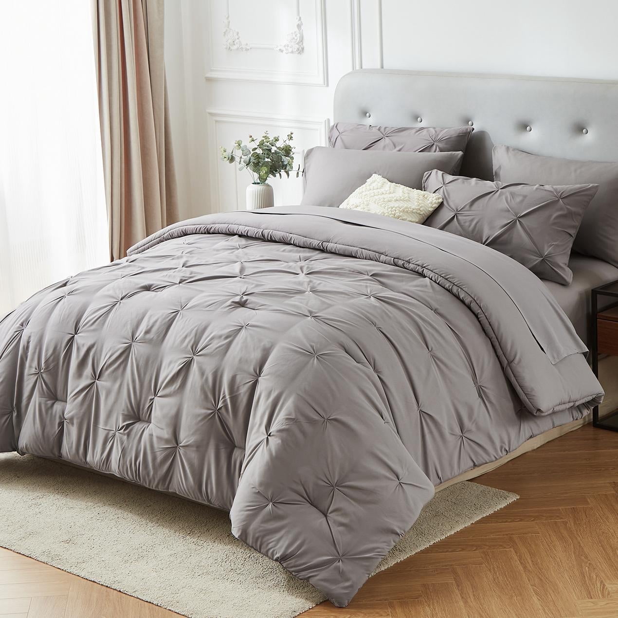 Davulos Full Comforter Set,7 Pieces Grey Bedding Sets for All Season ...