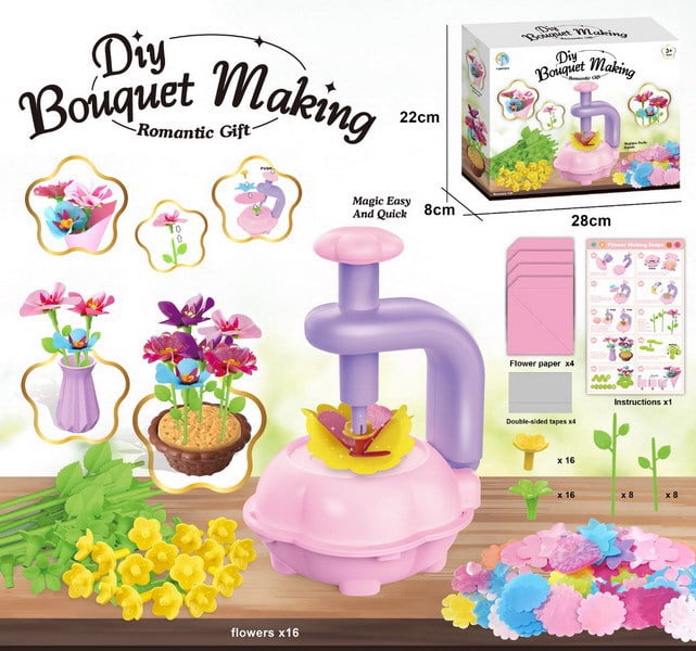 Davurpey-DIY Flower Craft Kit for Kids Creative Arts and Crafts Set ...
