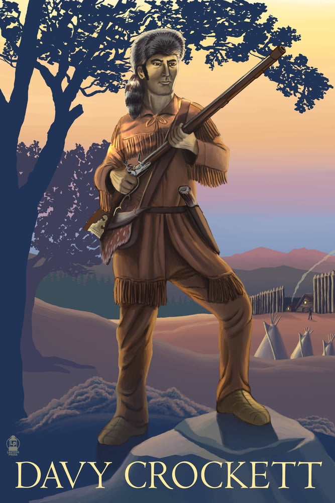 Davy Crockett (16x24 Giclee Gallery Art Print, Vivid Textured Wall ...