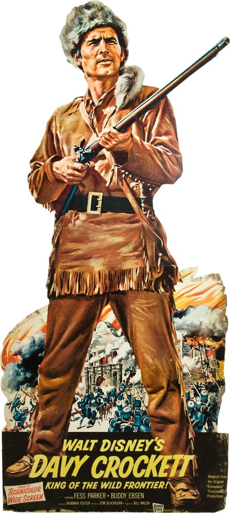Davy Crockett King Of The Wild Frontier Fess Parker On Standee Promotional Poster 1954. Photo ...