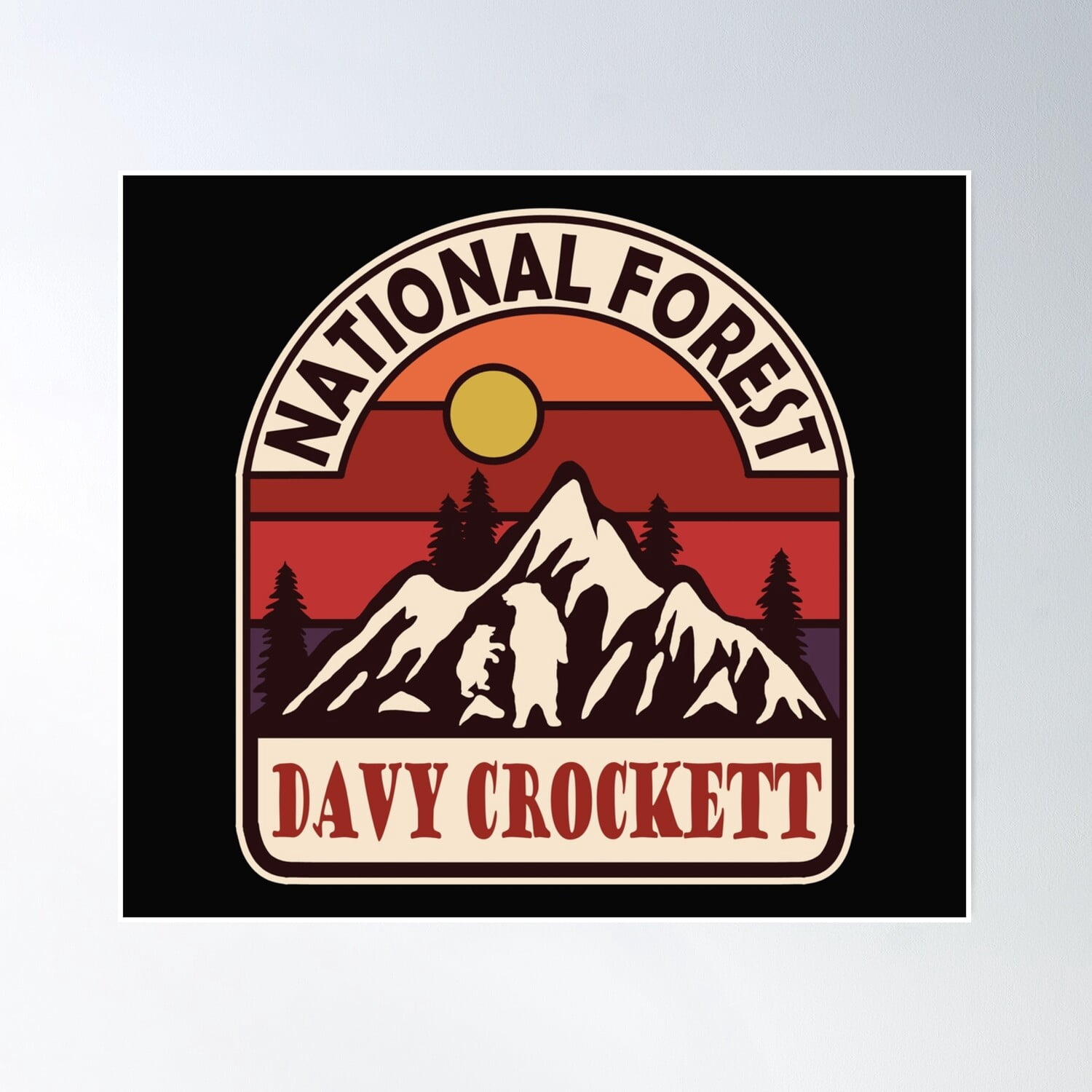 Davy Crockett National Forest Poster Wall Art, Modern Wall Decor, 24x36 ...