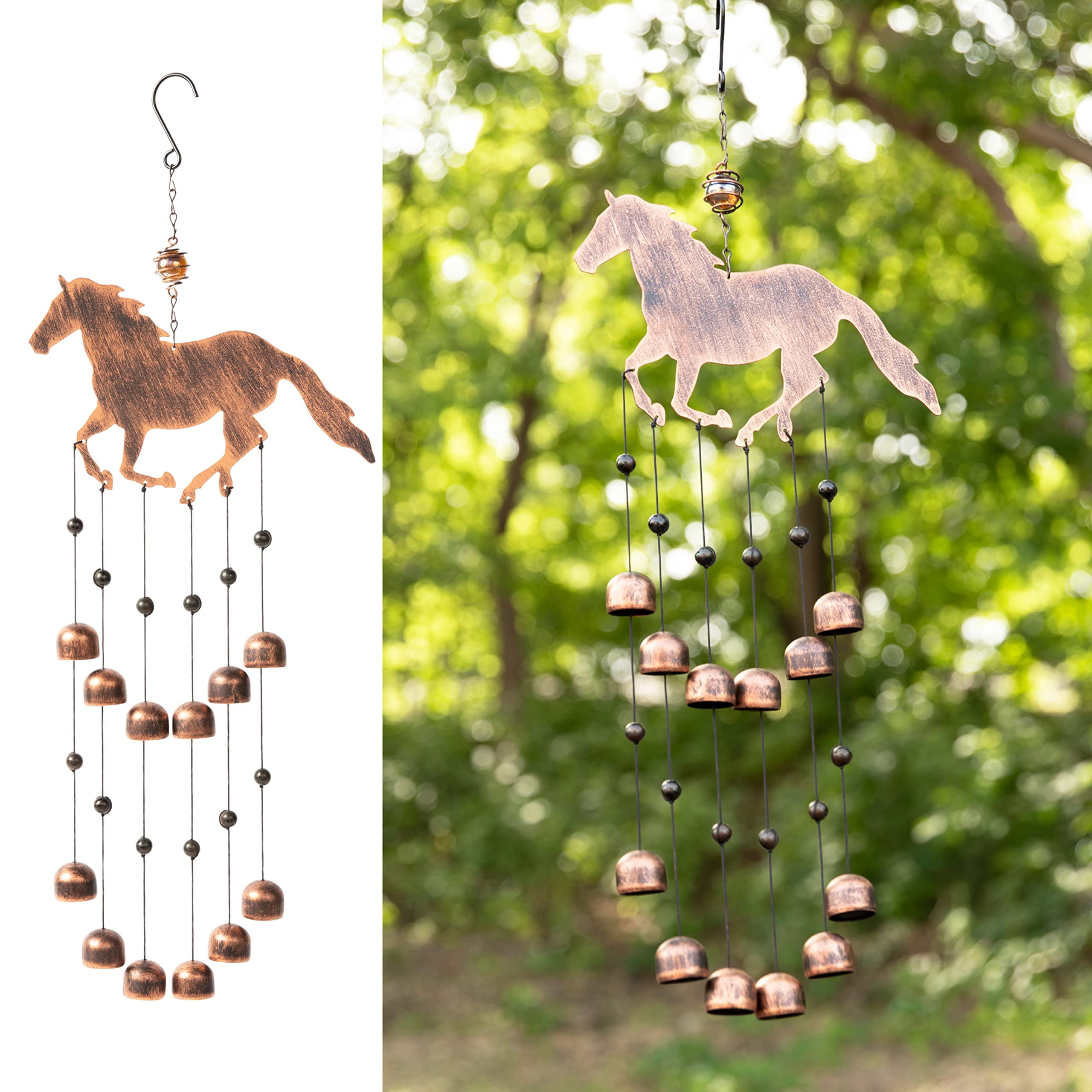 Dawhud Direct 24-inch H Galloping Horse Wind Chimes for Outside Unique ...