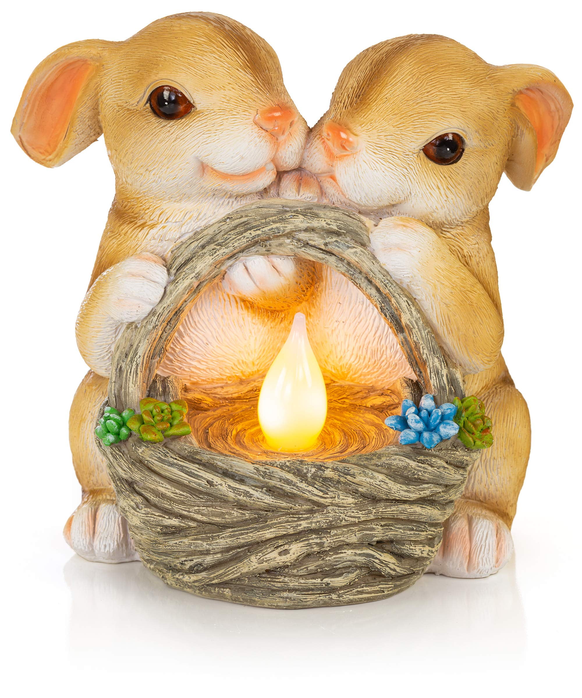 Dawhud Direct | Bunny Rabbits Solar Powered Led Outdoor Decor Garden ...