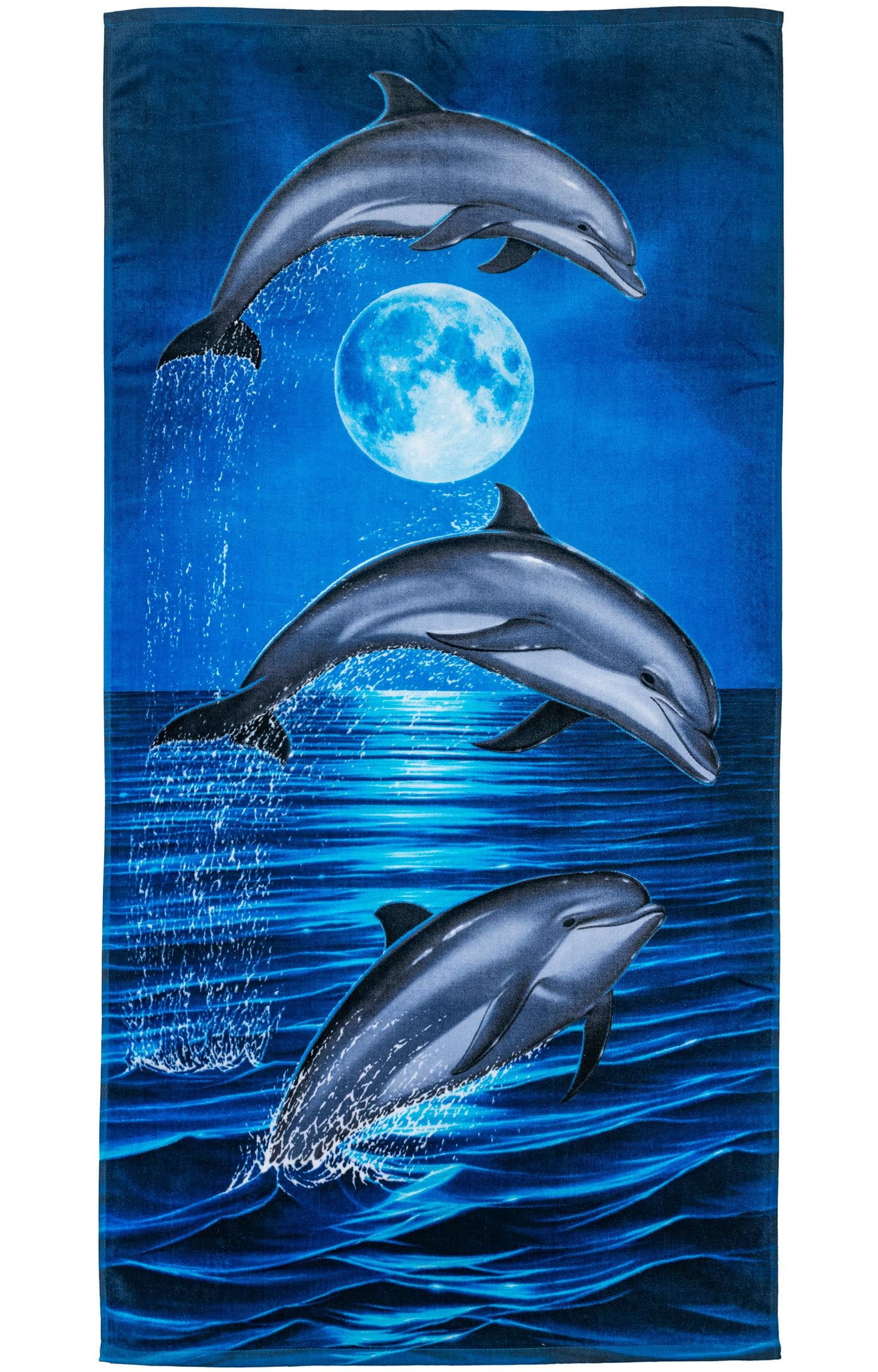Dawhud Direct Dolphin Beach Towel for Girls Dolphins Bath Towel Print ...