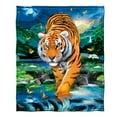 Dawhud Direct Moonlight Tiger Fleece Blanket for Bed 50x60 Inches Tiger ...