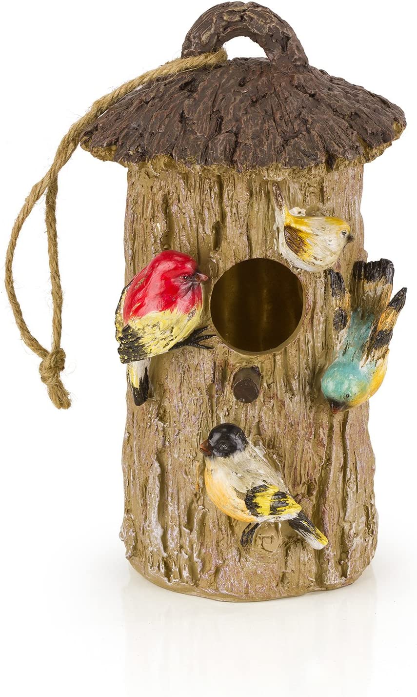 Backyard Expressions Cedar Birdhouse for Birds, 8.9"L x 8.1"W x 8.1"H ...
