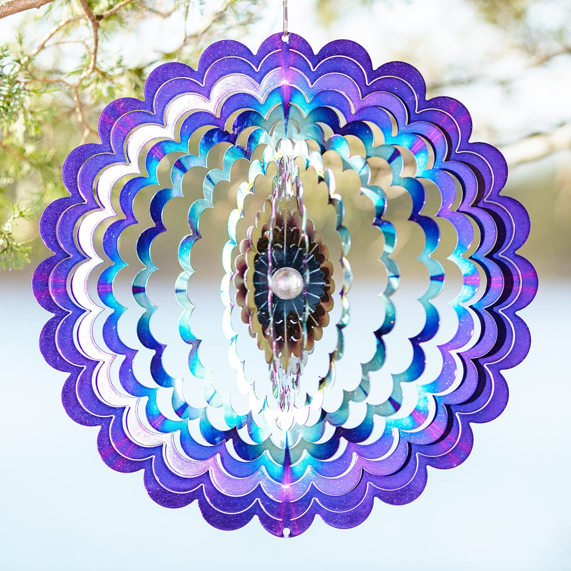 VP Home Floral Burst Mandala Wind Spinner, 15" H, Large Outdoor Decor ...