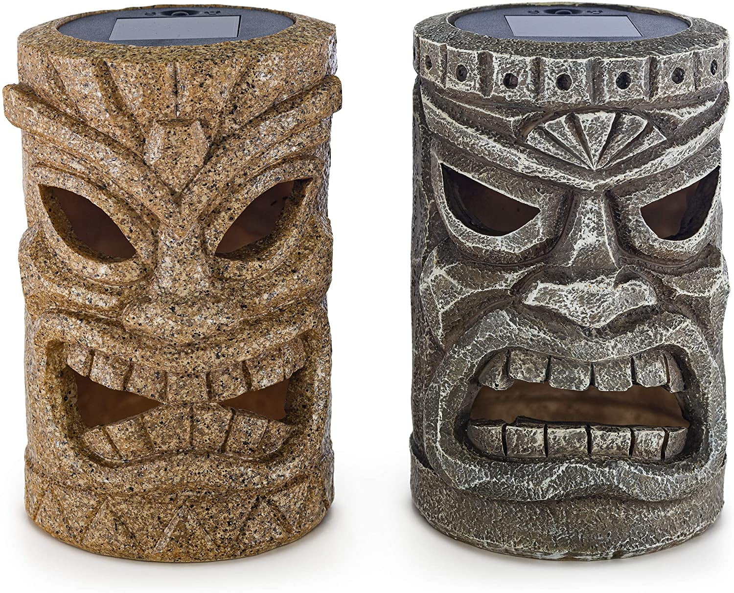 Dawhud Direct Tribal Tiki Solar Powered Flickering LED Outdoor Decor ...