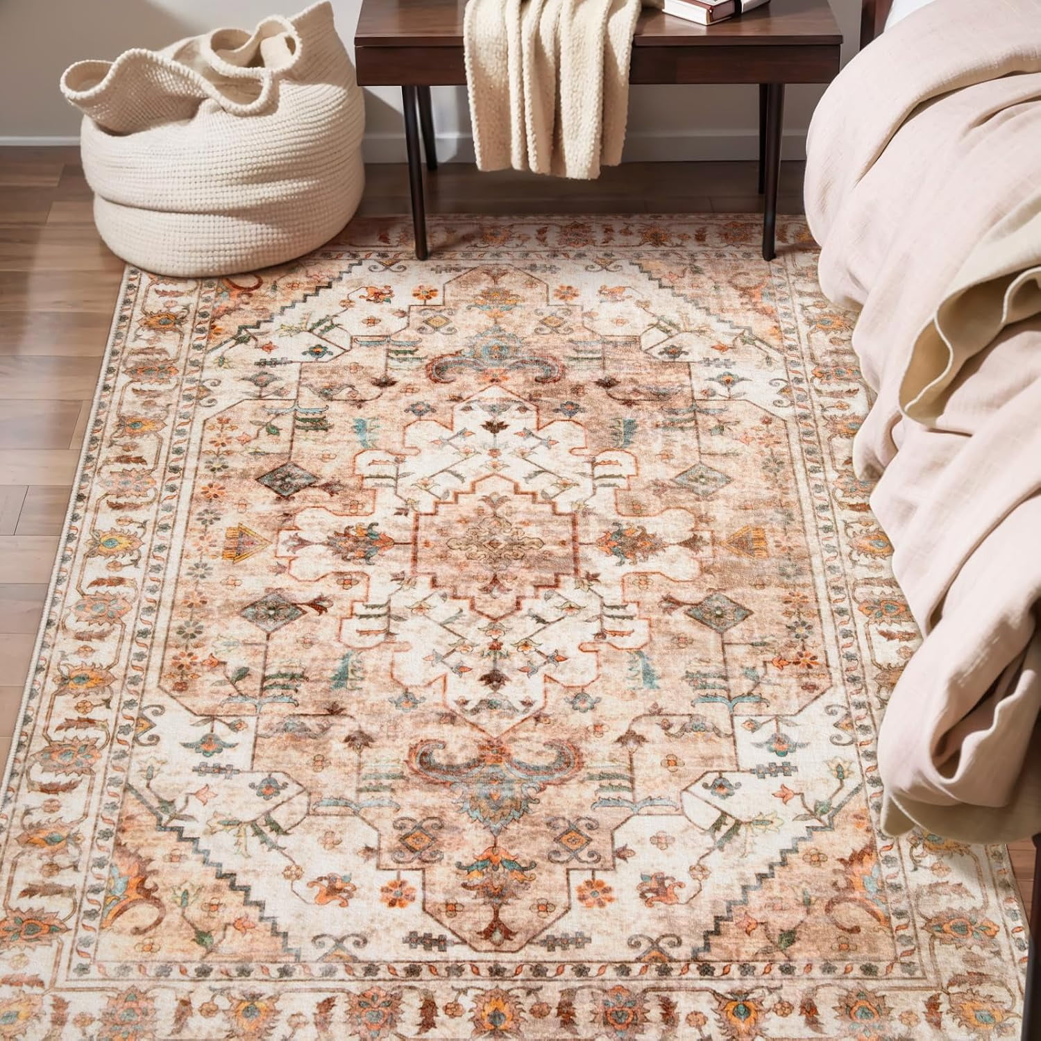 Dawing Area Rug 3x5 Boho Tribal Rugs for Bedroom, Washable Kitchen Rugs ...