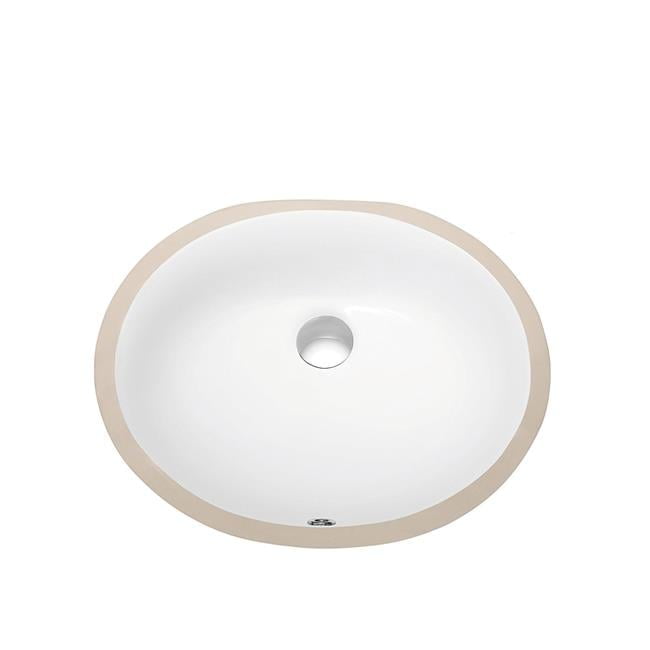 Dawn CUSN007A00 Under Counter Oval Ceramic Basin with Overflow, White ...