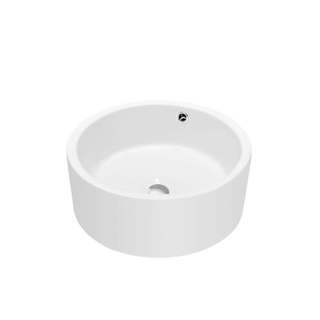 Dawn Contemporary Vessel Above-Counter Cylinder Ceramic Art Basin with ...