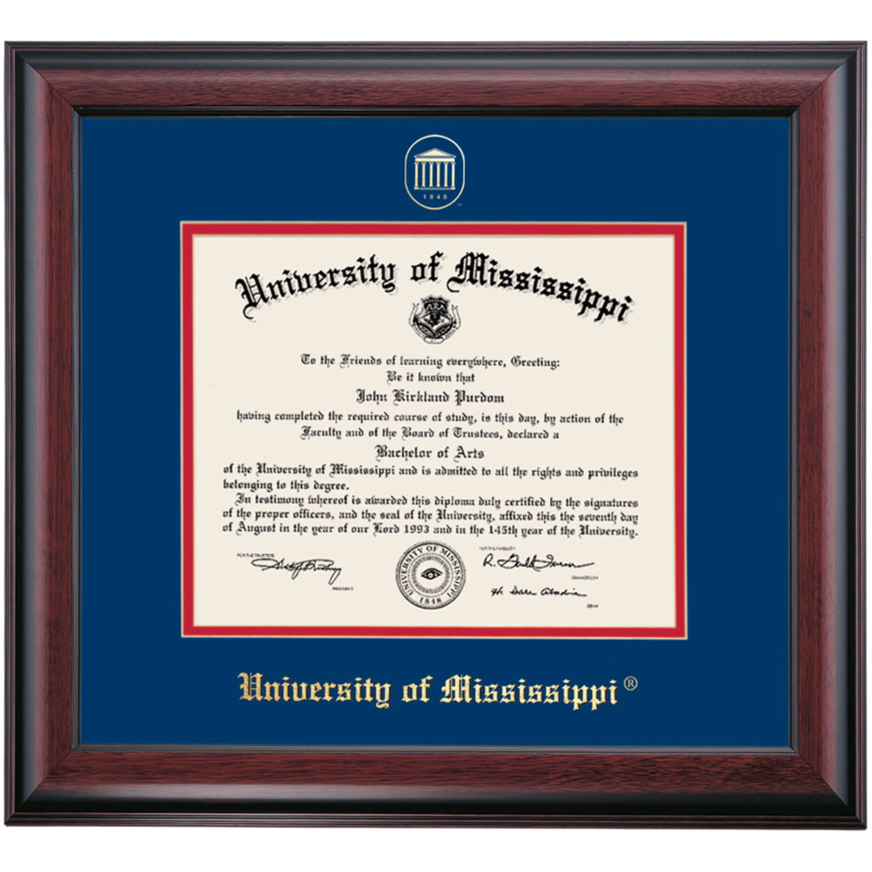 Dawn University of Mississippi Ole Miss Diploma Frame, 16"x18", Navy ...