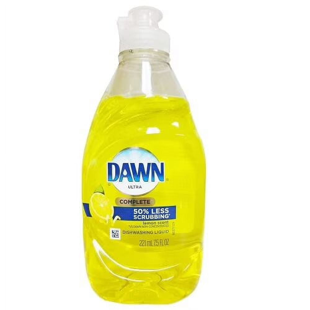 Dawn Dish Soap Dishwashing Liquid, 7.5 oz Lemon Scent, 50% Less ...