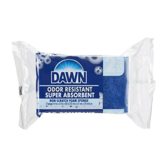 Dawn Foam Sponge, Non-Scratch, Blue, 2-Pack - Walmart.com