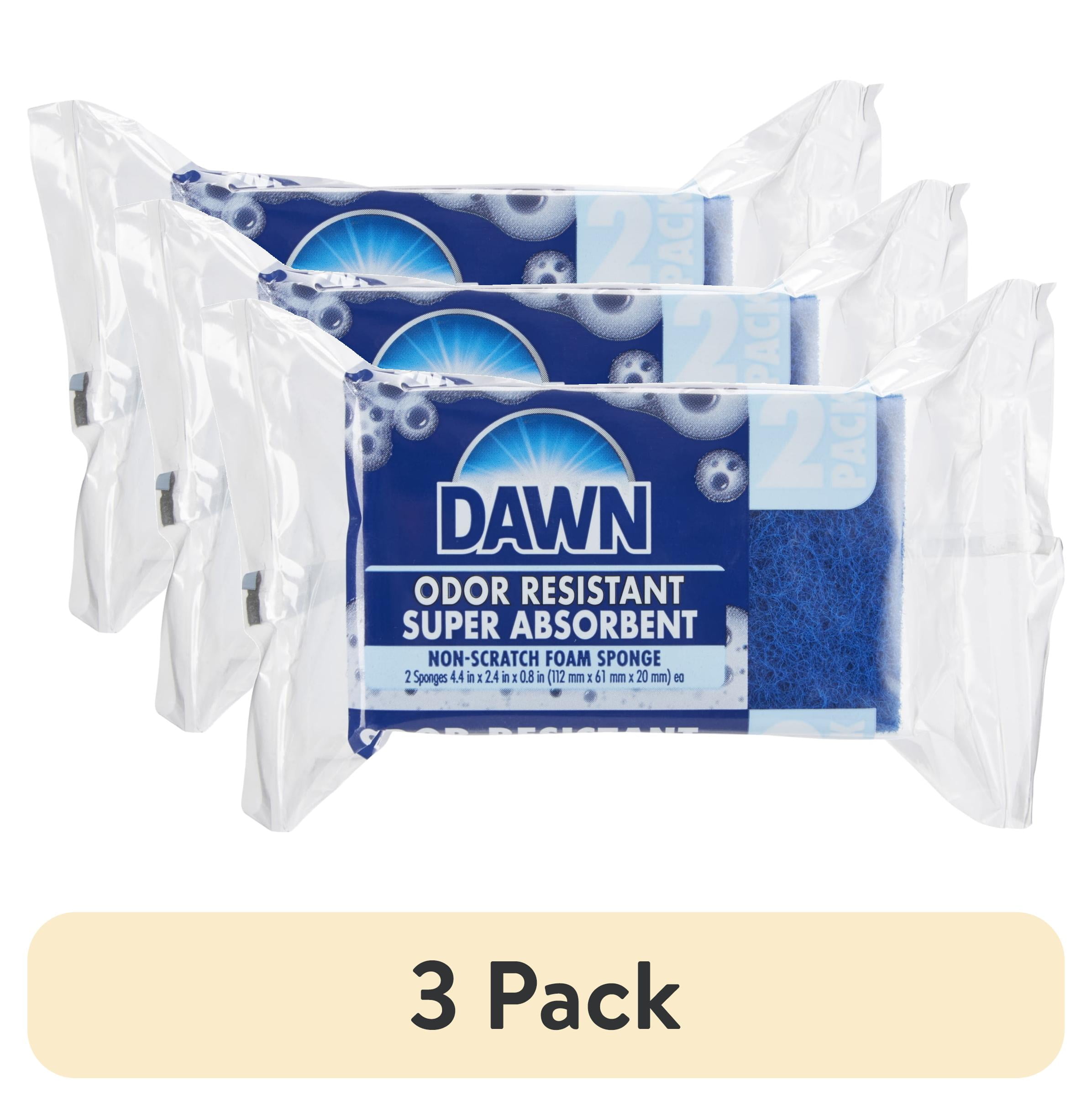 (3 pack) Dawn Foam Sponge, Non-Scratch, Blue, 2-Pack - Walmart.com