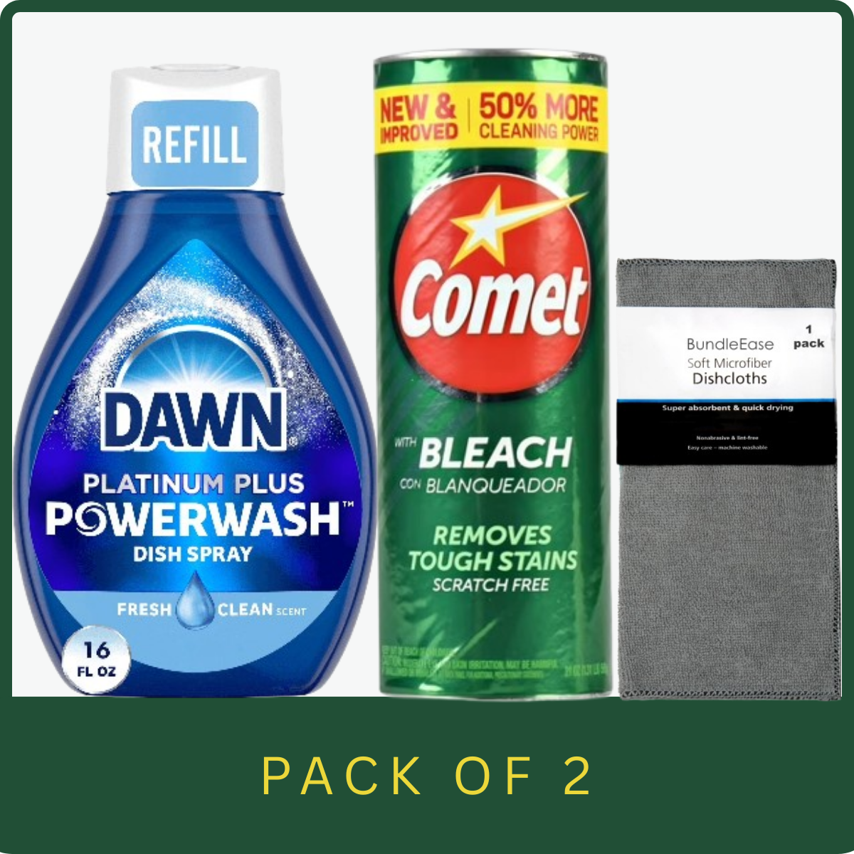 Dawn Fresh Dish Spray Refill 16 fl oz & Comet Bleach Cleaning Powder 21 ...