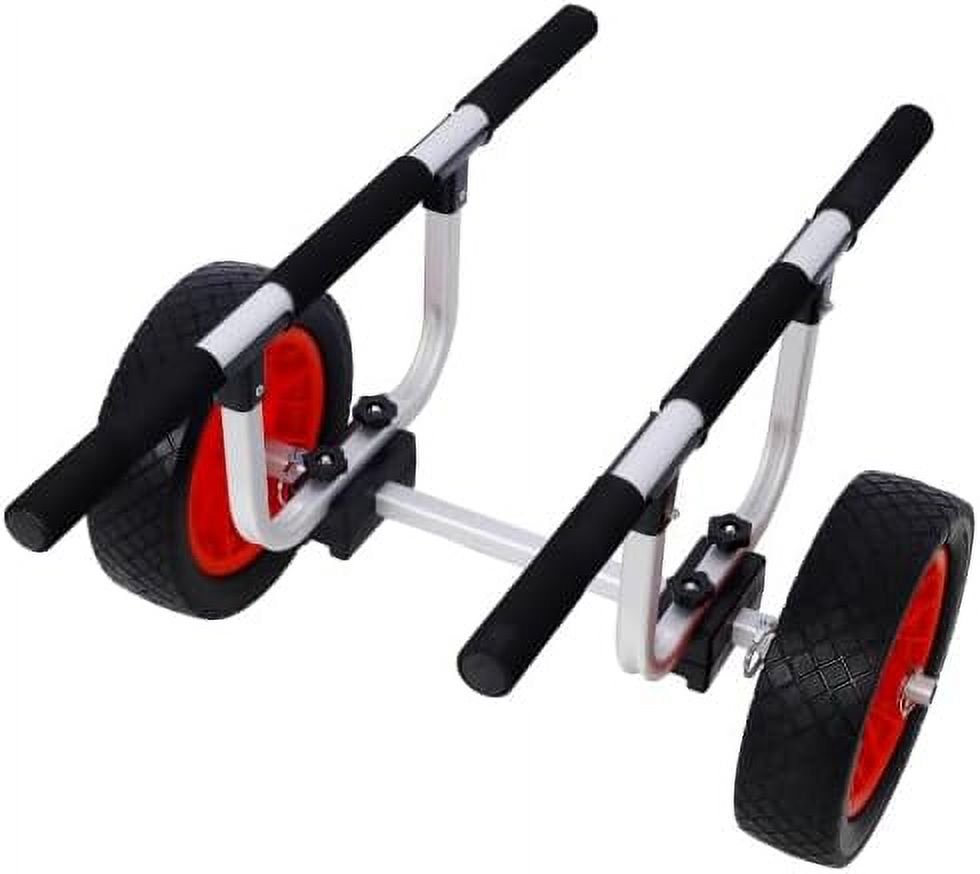 Dawn Jade Heavy Duty Kayak Cart,Width Adjustable Canoe Cart with 12inch Flatfree Beach Wheels ...