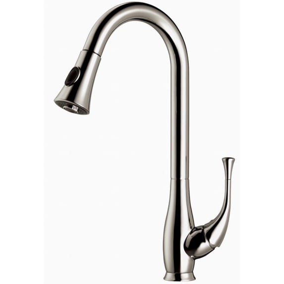 Dawn Single lever kitchen faucet with push button pull out spray ...