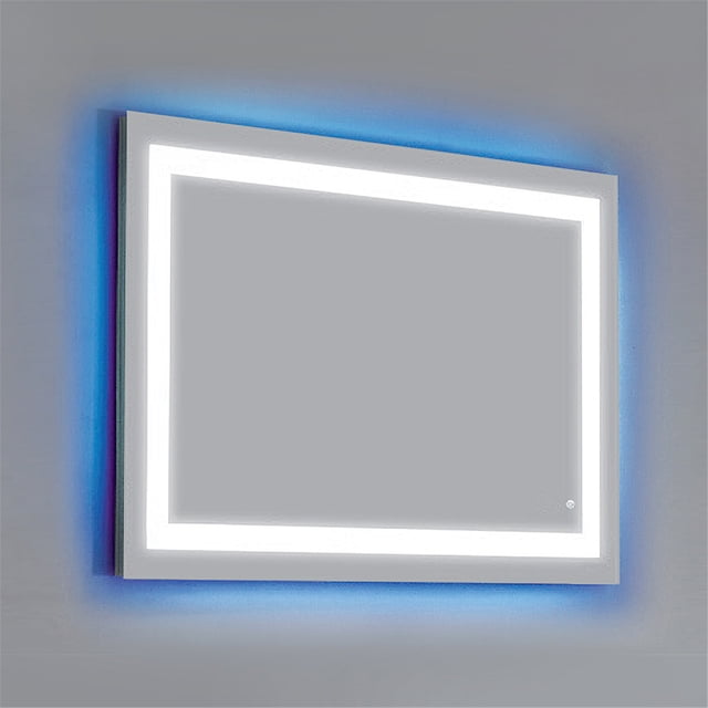 Dawn LED Back Light Mirror wall hang with matte aluminum frame and ...