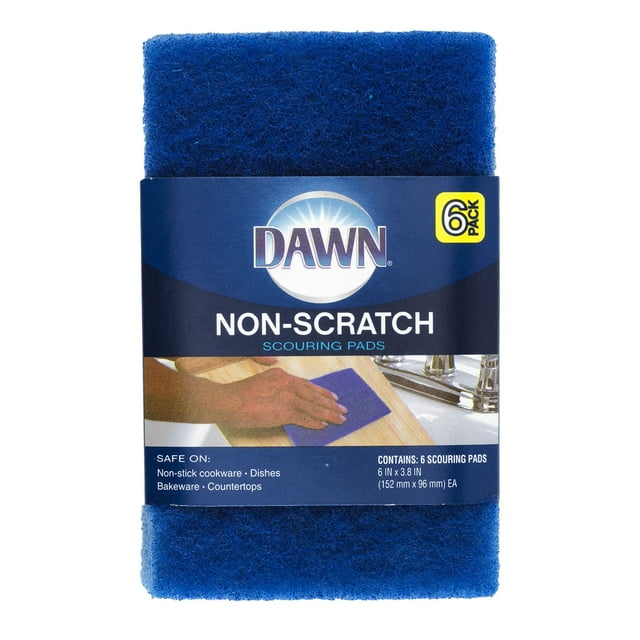 Dawn Non-Scratch Kitchen Dish Scour Pads, Blue (Pack of 6) - Walmart.com