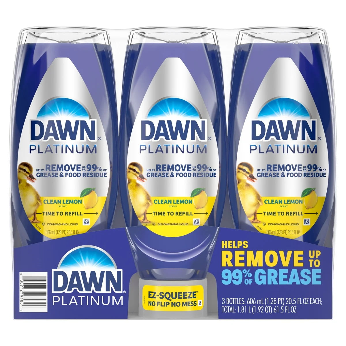 Dawn Platinum Dish Soap, Clean Lemon, 20.5 Fluid Ounce (Pack of 3 ...