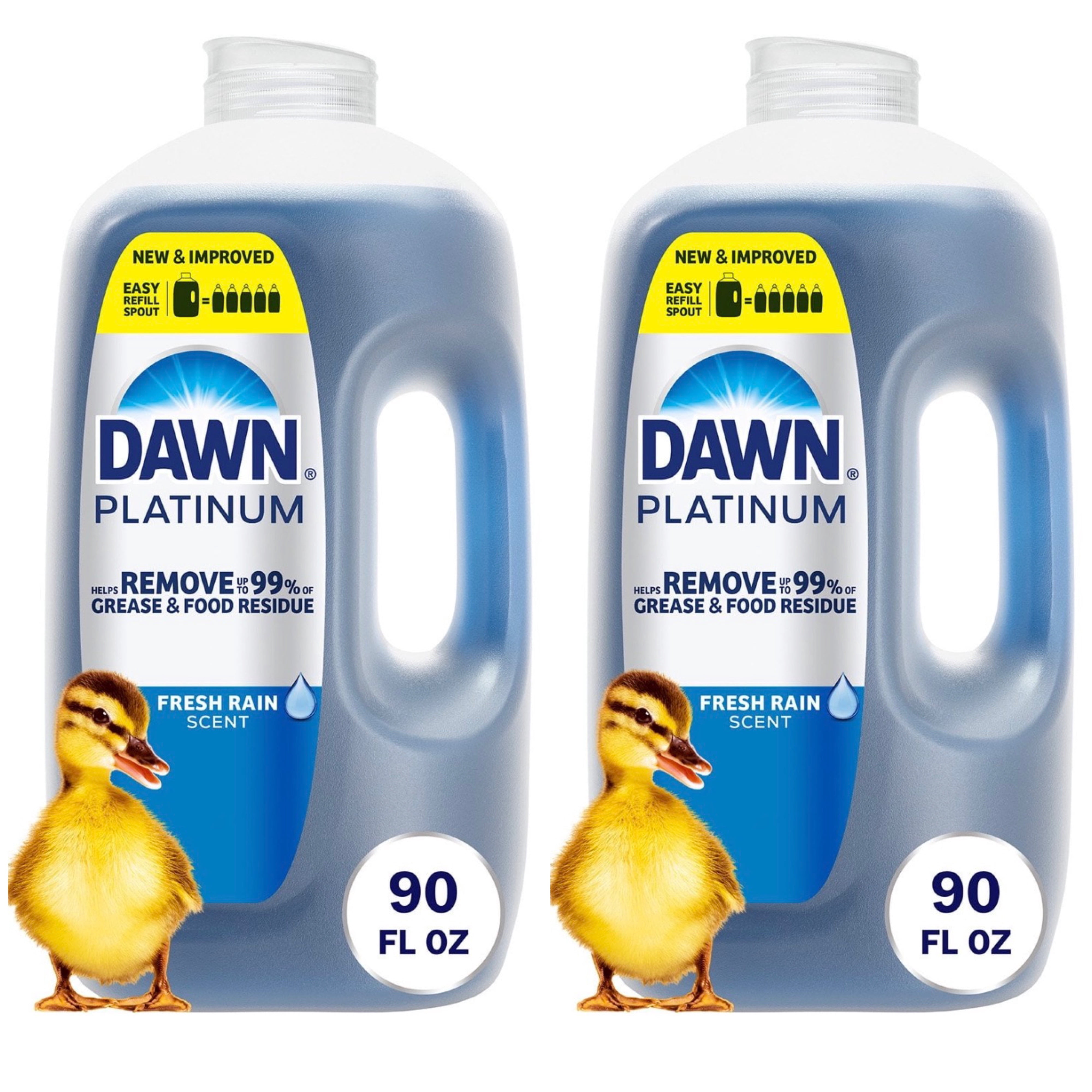 Dawn Platinum Dishwashing Liquid Refreshing Rain Scent Odor Fighter 4X ...