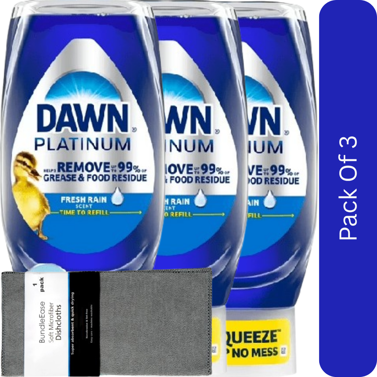 Dawn Platinum EZ-Squeeze Dish Soap, Fresh Rain Dishwashing Liquid, 12.2 ...