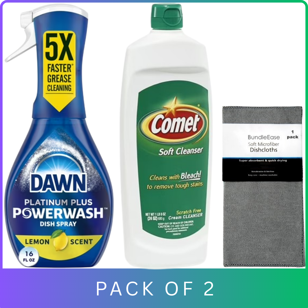 Dawn Platinum Lemon Dish Spray 16 fl oz & Comet Cream Cleanser with ...