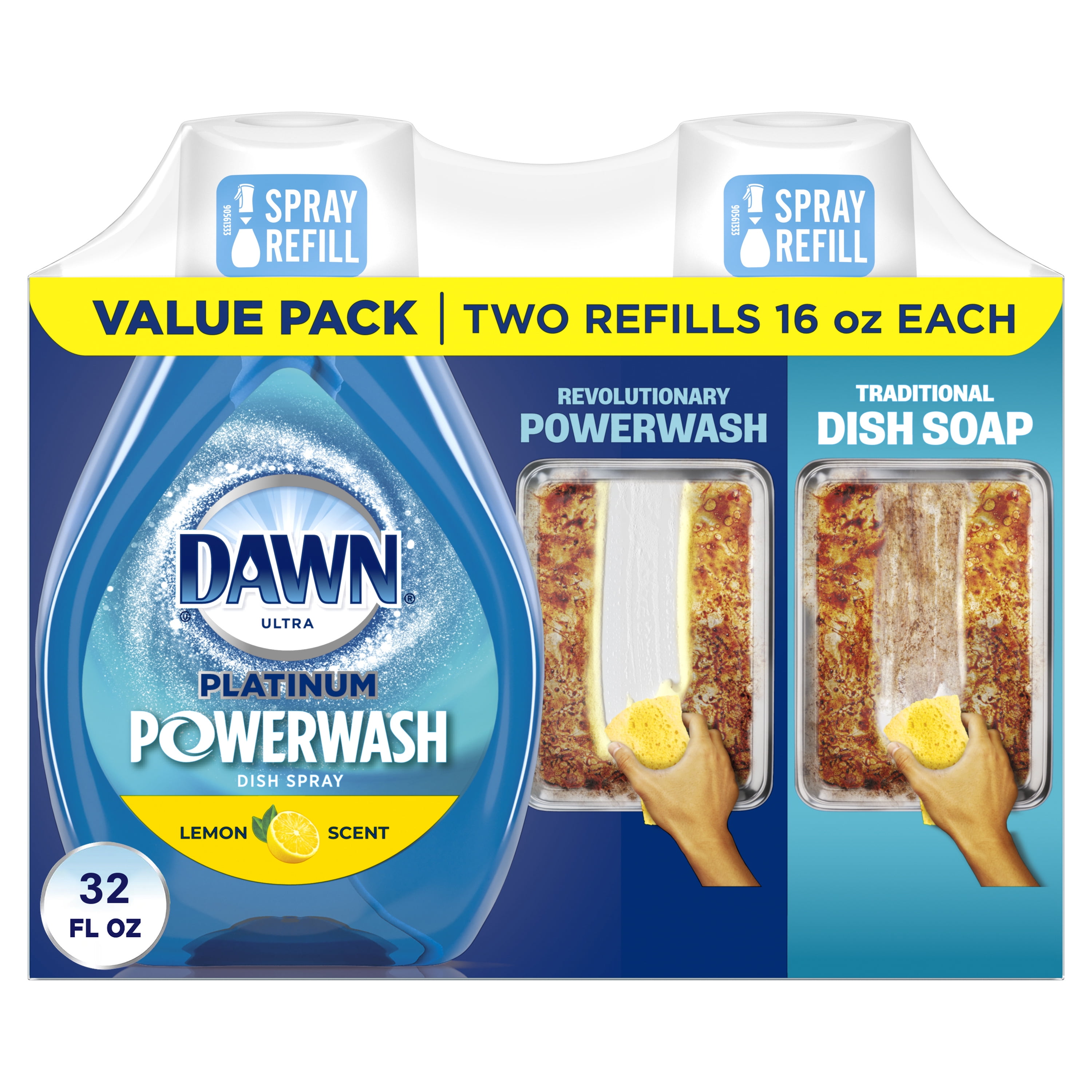 Dawn Platinum Powerwash Dish Spray, Dish Soap, Lemon Scent Refill, 16oz ...