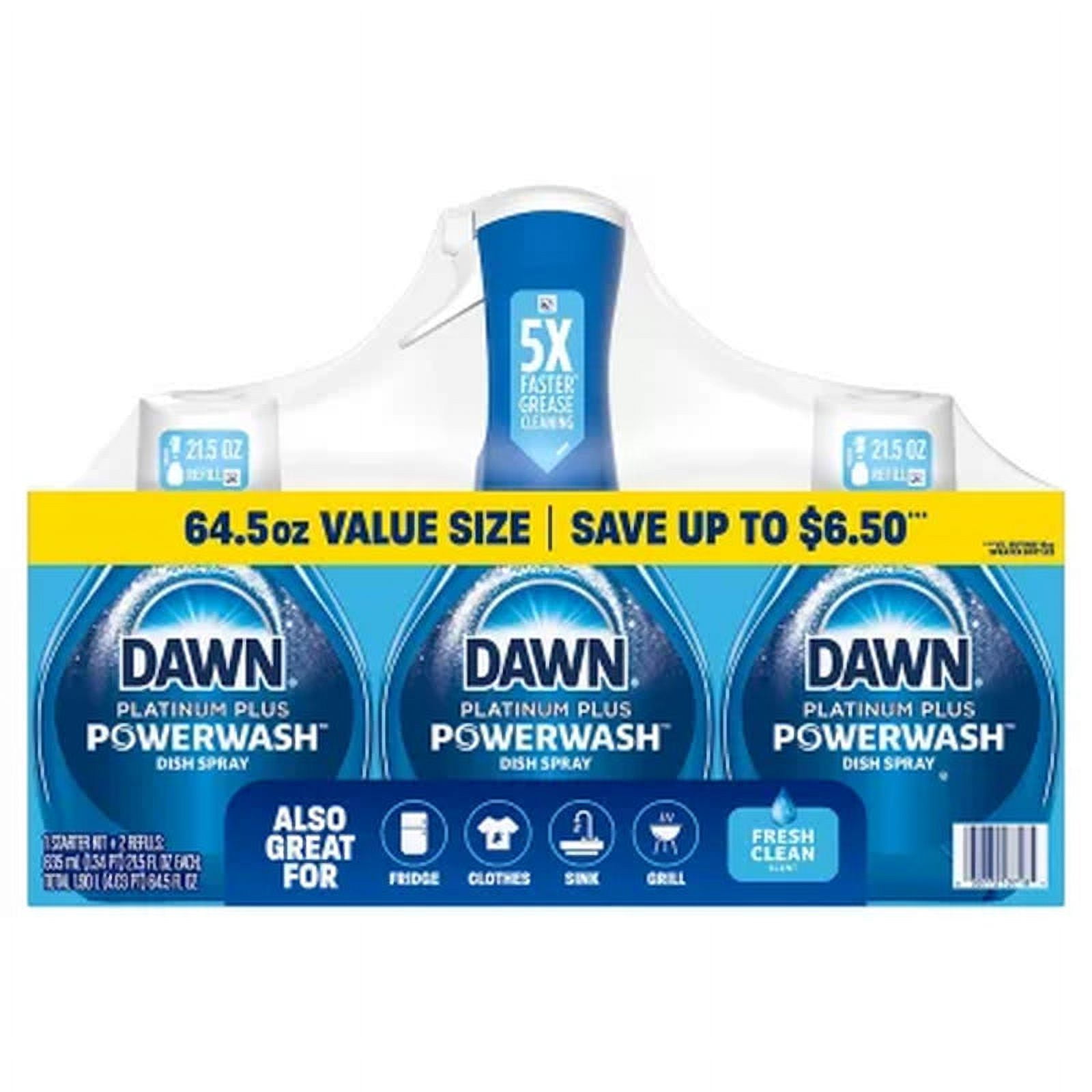 Dawn Platinum plus Powerwash Dish Spray Bottle Set, Fresh Scent, 1 ...