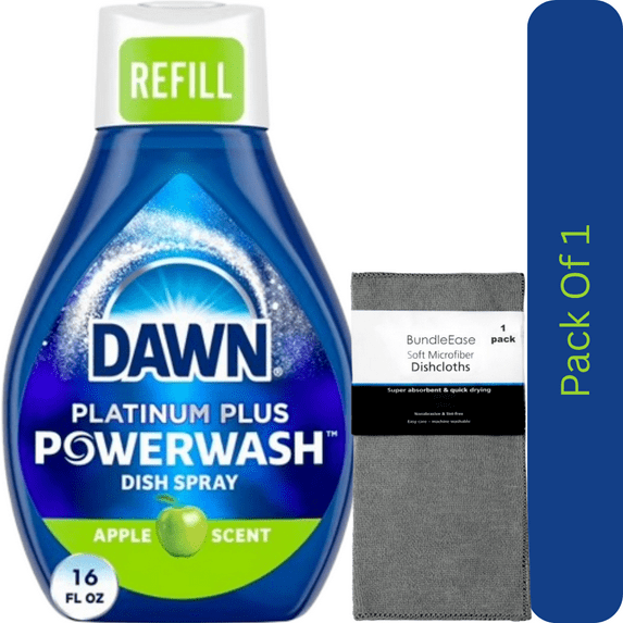 Dawn Powerwash Spray Refill Dish Soap, Apple Dishwashing Liquid, 16 fl oz with Microfiber Solid ...