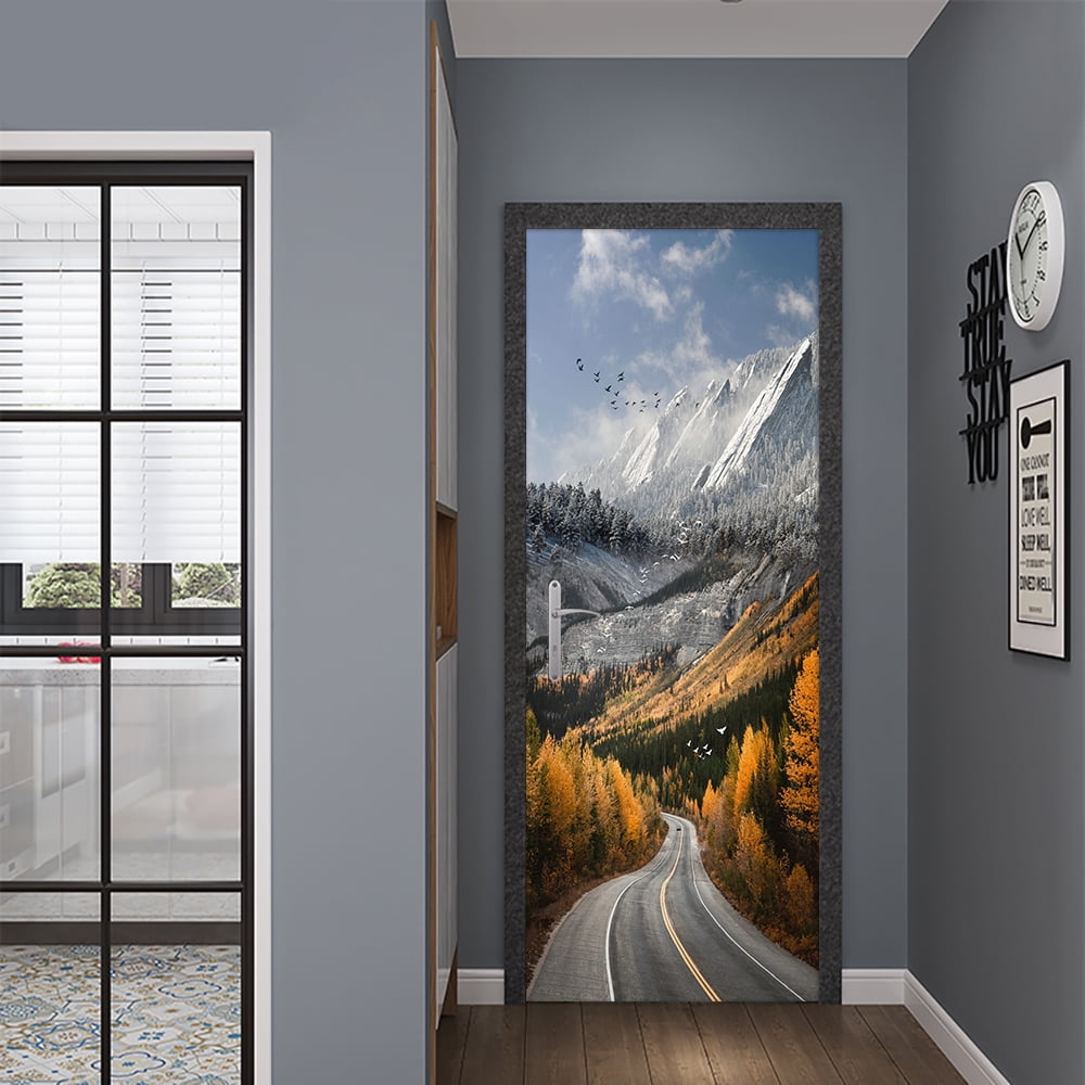 Dawn Road Door Sticker Vinyl PVC Waterproof Self-Adhesive Pastoral ...