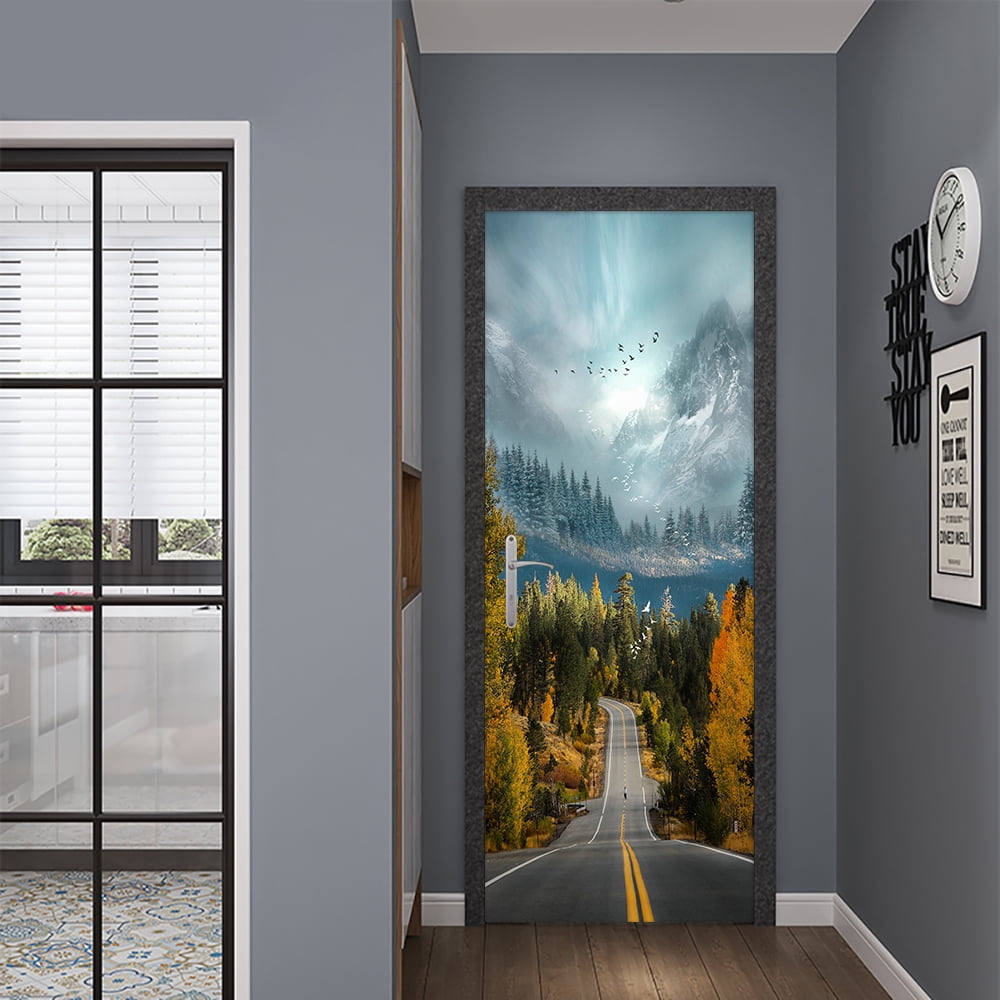 Dawn Road Door Sticker Vinyl PVC Waterproof Self-Adhesive Pastoral ...
