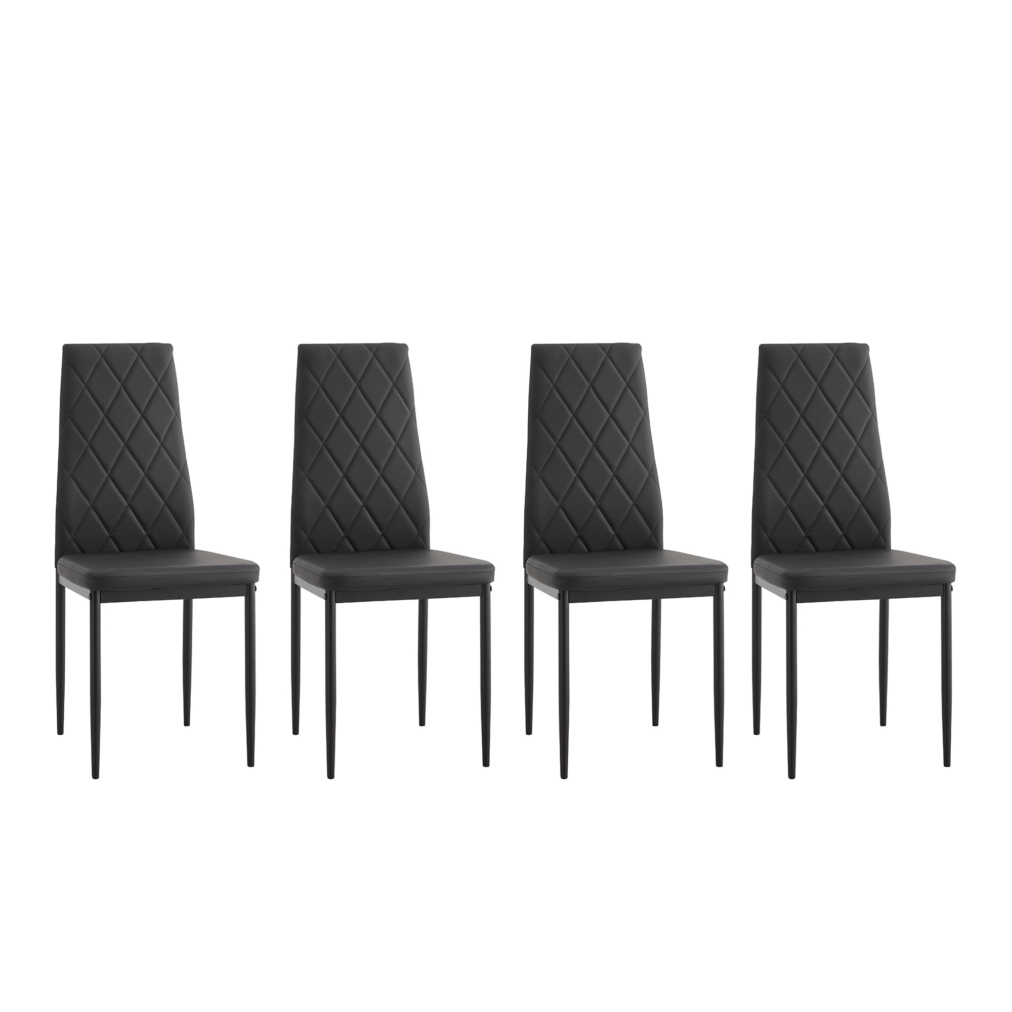 Dawn Whisper Contemporary PU Leather Diamond Dining Chair Set of 4 - Walmart.com