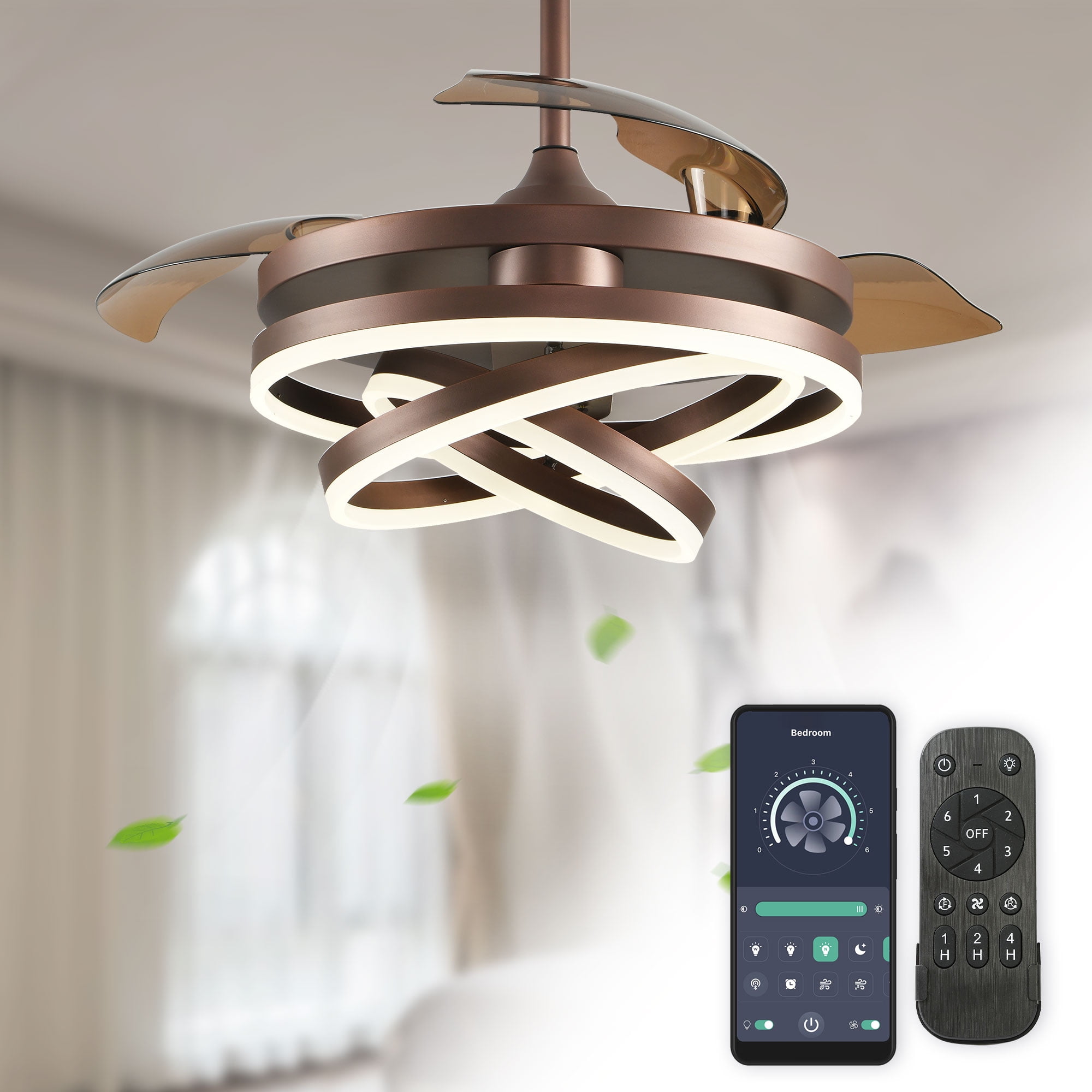 Dawn Whisper Noiseless Ceiling Fan with Light Dimmable Timing for ...