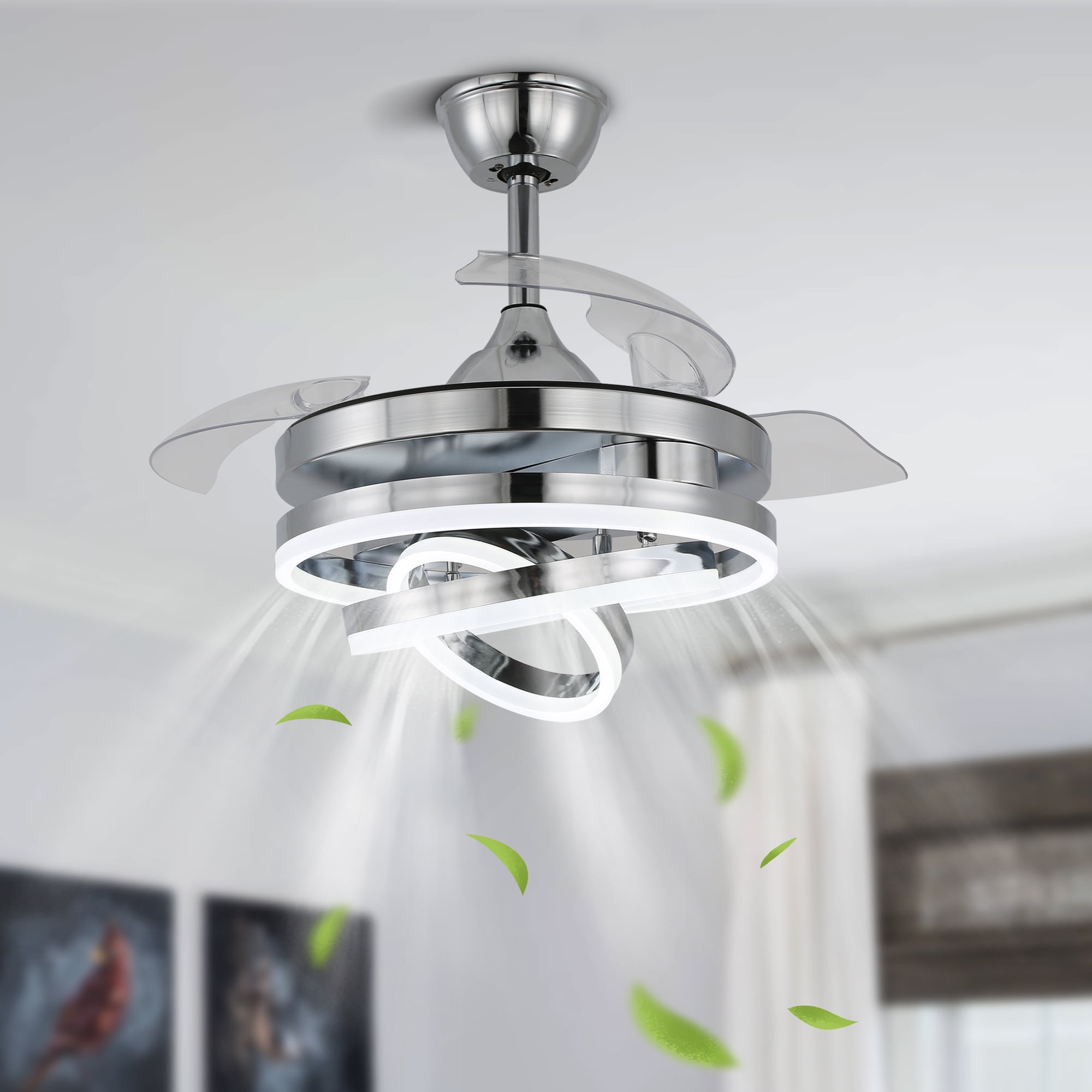 Dawn Whisper Noiseless Ceiling Fan with Lights and Remote Control ...