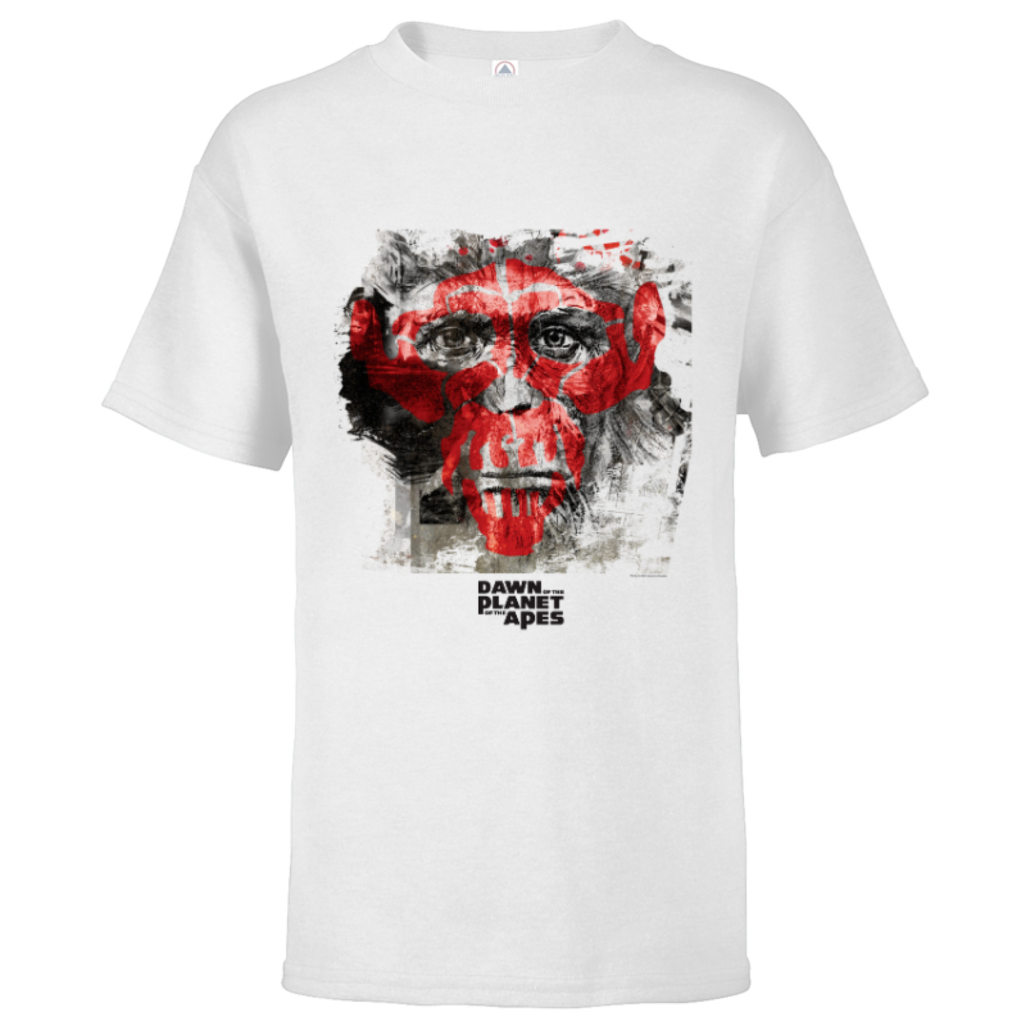 Dawn of the Planet of the Apes Caesar Face and Red Ape Skull - Short Sleeve T-Shirt for Kids ...