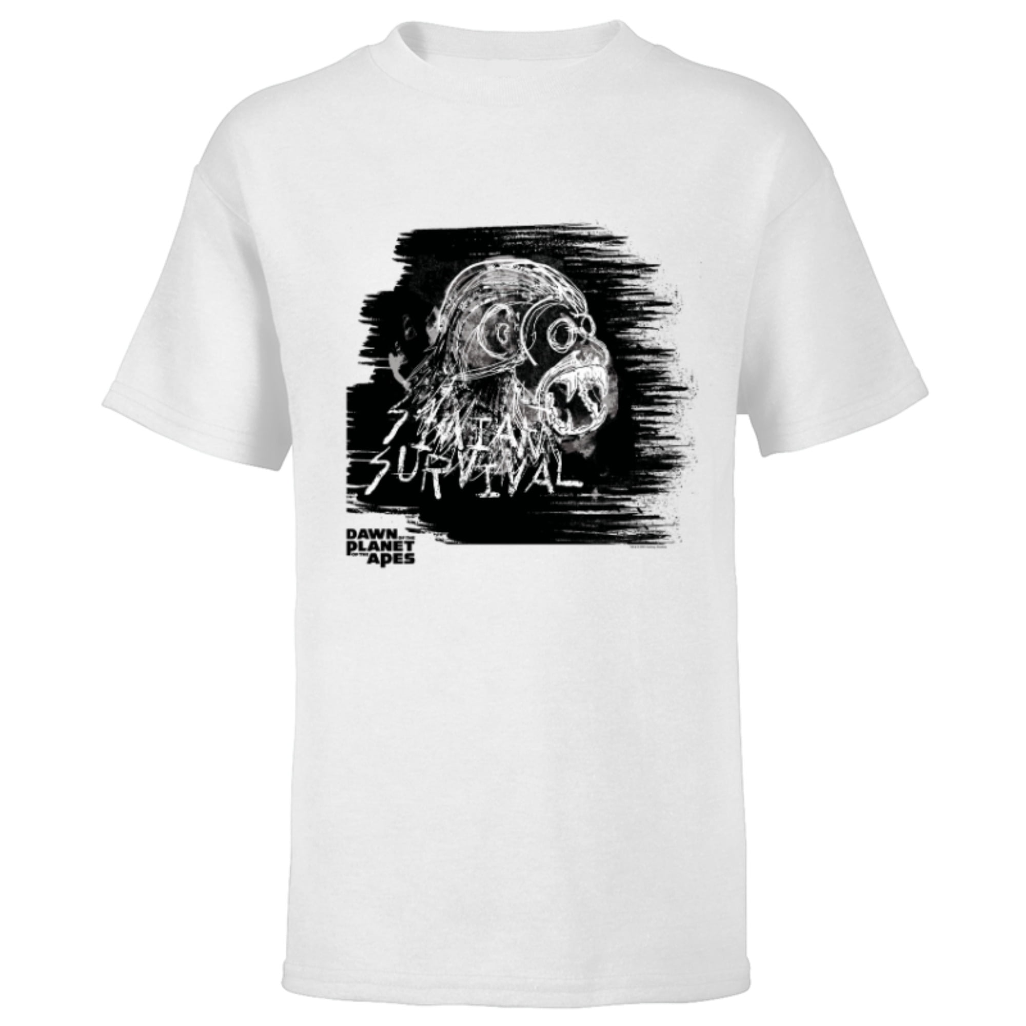 Dawn of the Planet of the Apes Scratch Art Simian Survival - Short Sleeve T-Shirt for Kids ...