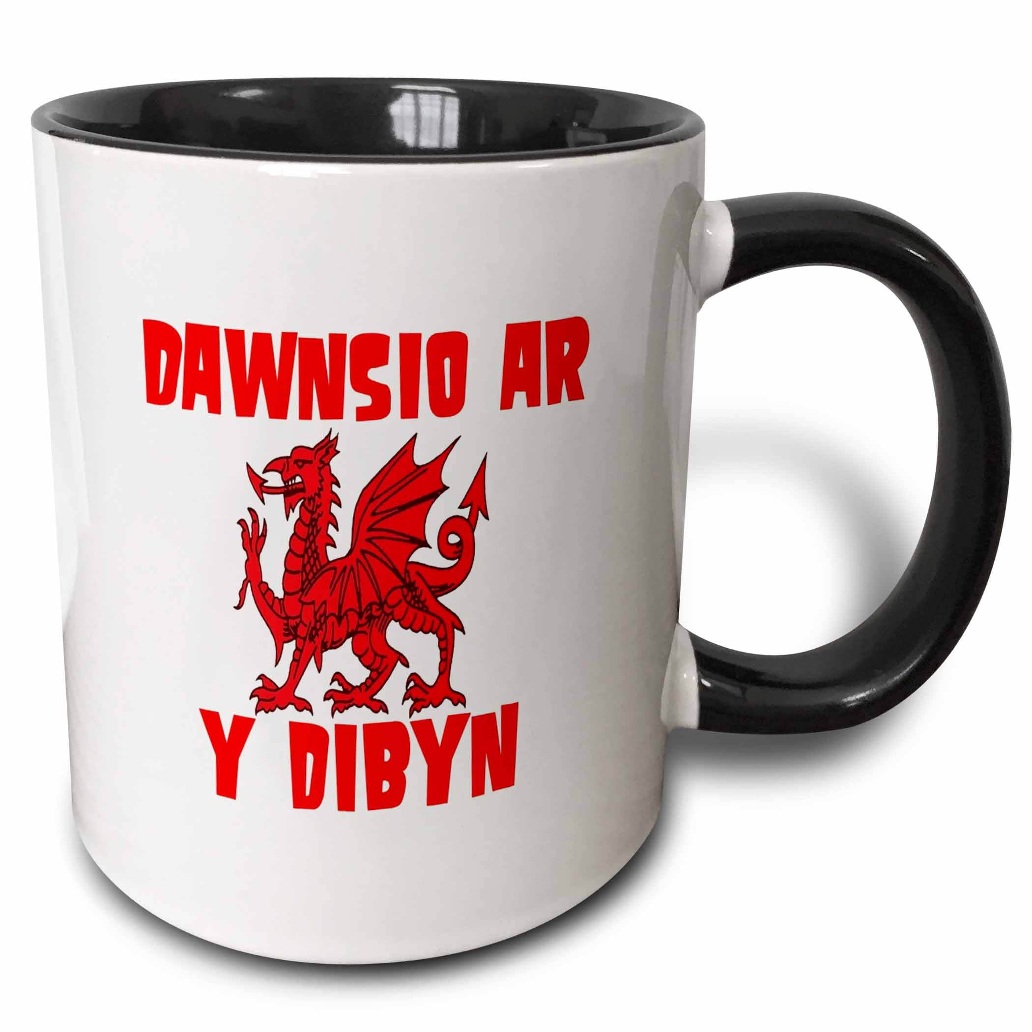 3drose, Dawnsio Ar Y Dibyn Welsh Rugby Union Dragon, 11oz Two-tone ...