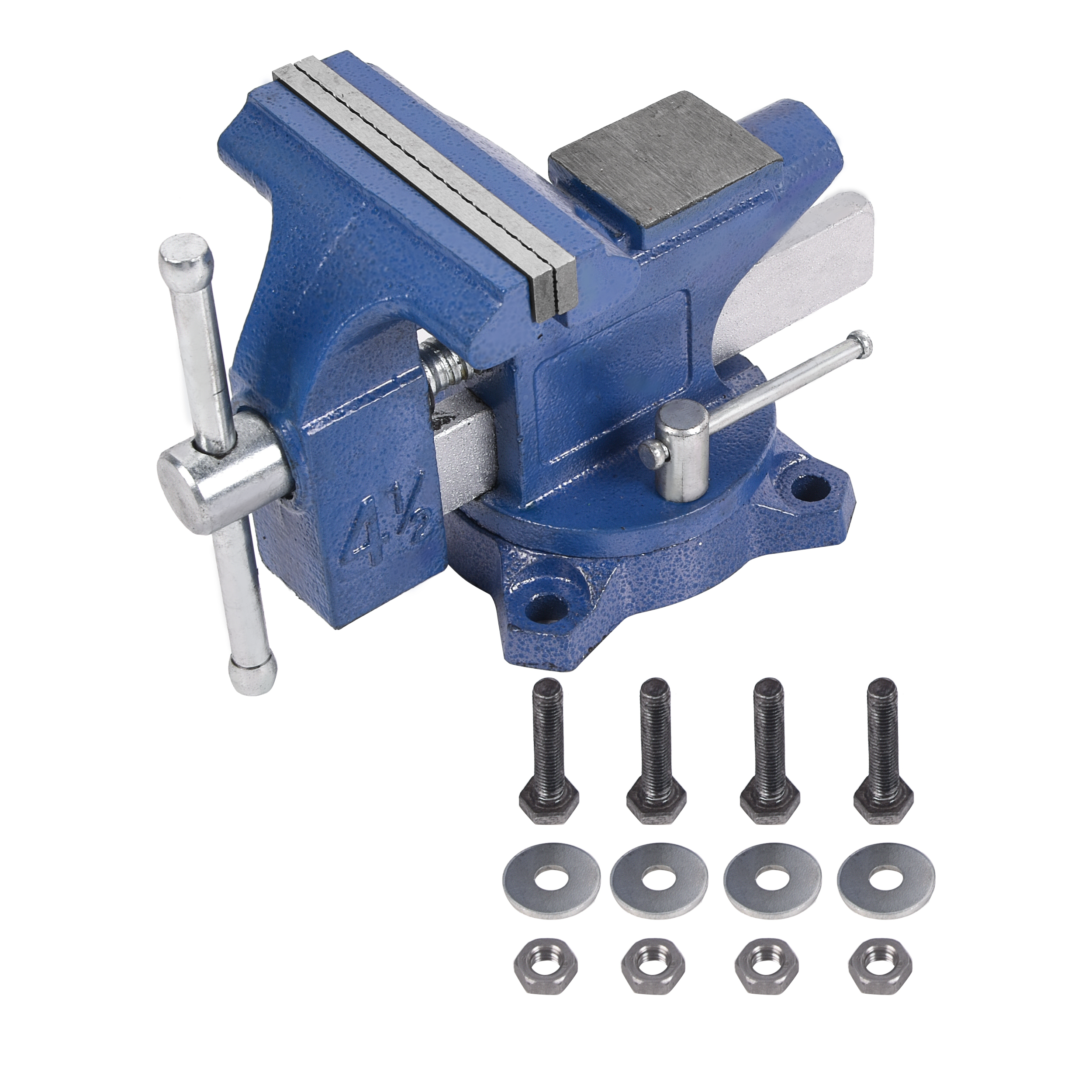 Dawot 4-1/2" Bench Vise, 4.5" Jaw Width 3.5" Jaw Opening 270° Swivel ...