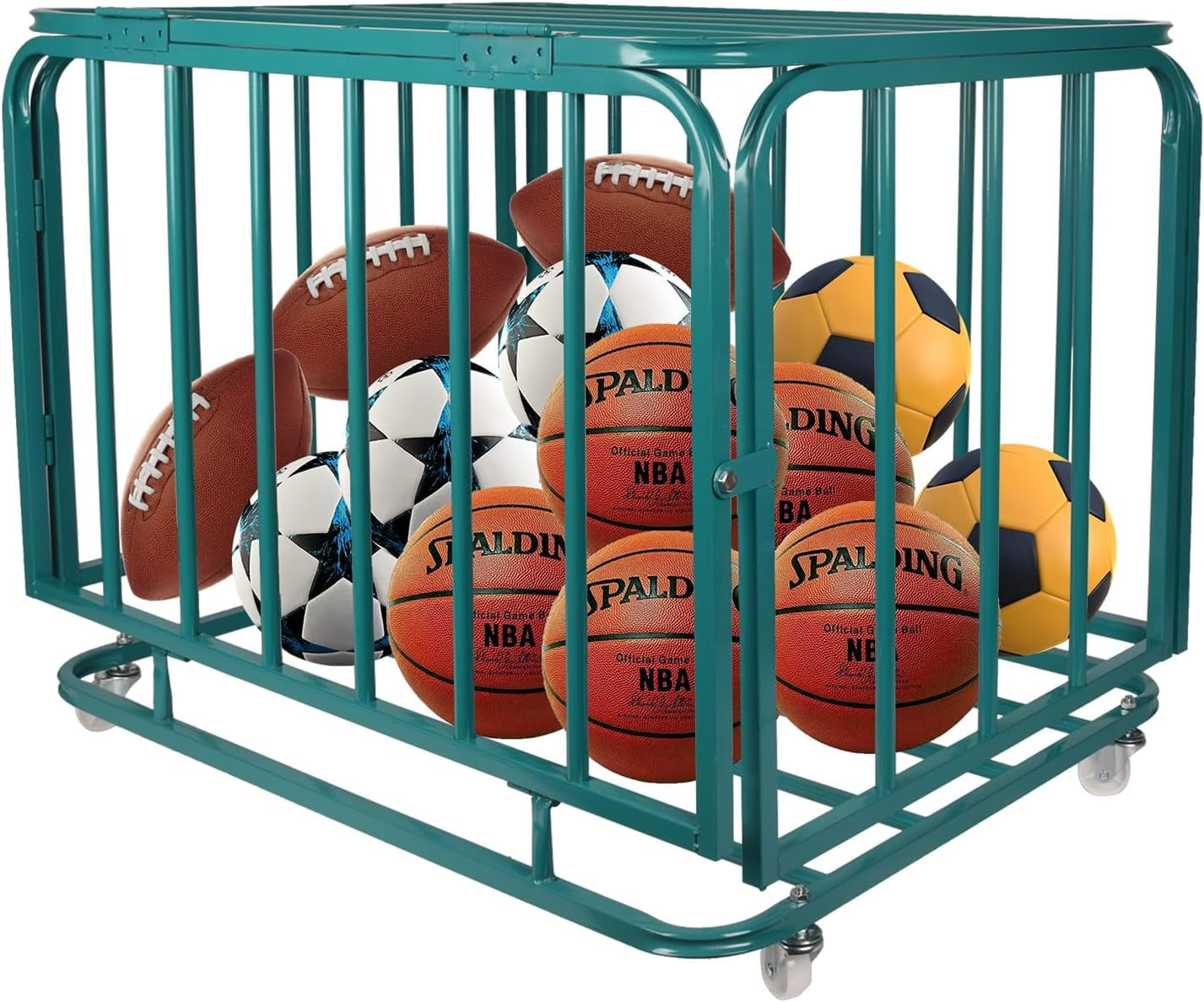 Dawot Ball Cart, Rolling Storage, Foldable Ball Cart with Wheels for ...