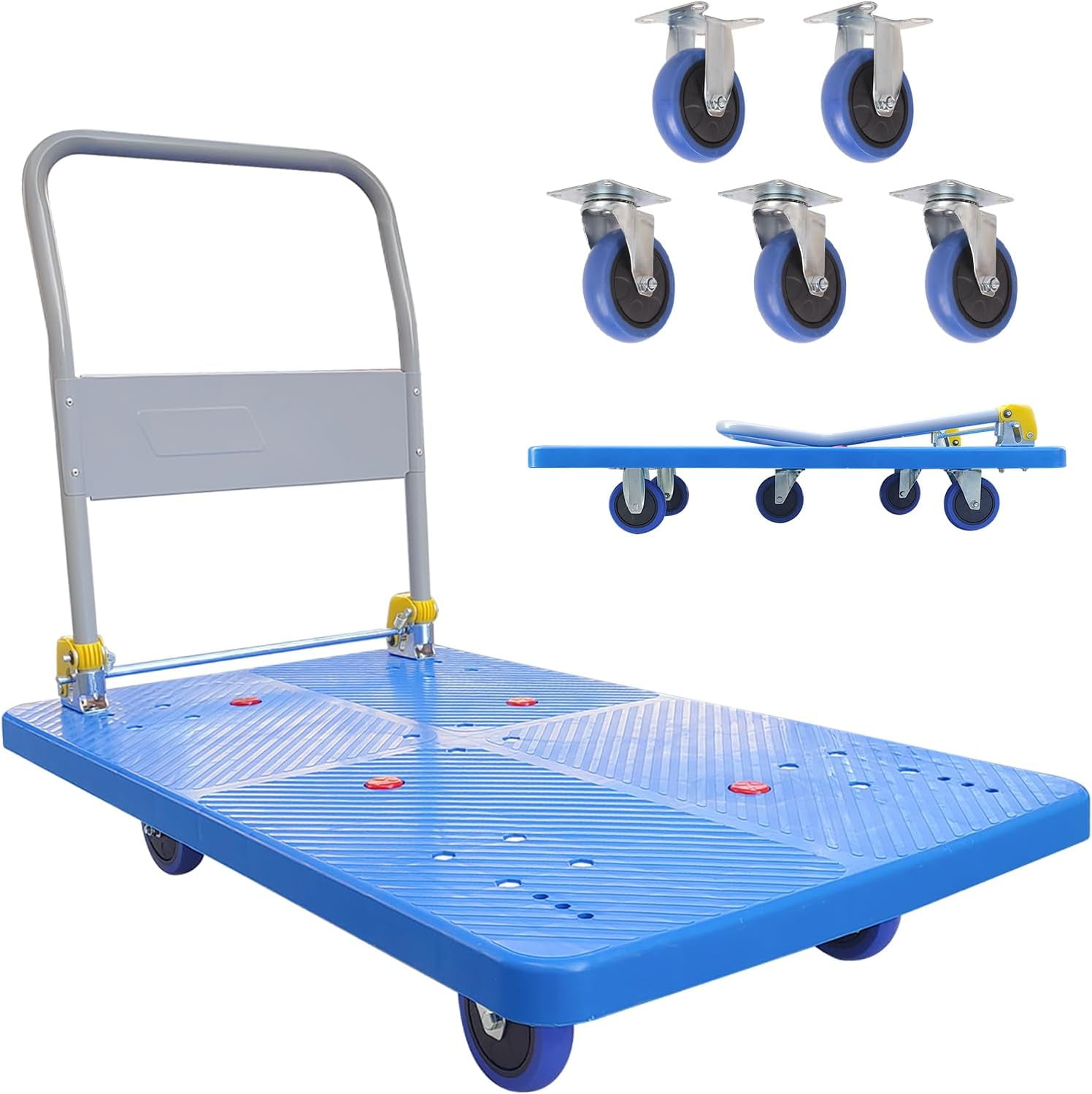 Dawot Folding Push Cart Dolly 1320 lbs Heavy Duty Platform Trucks ...