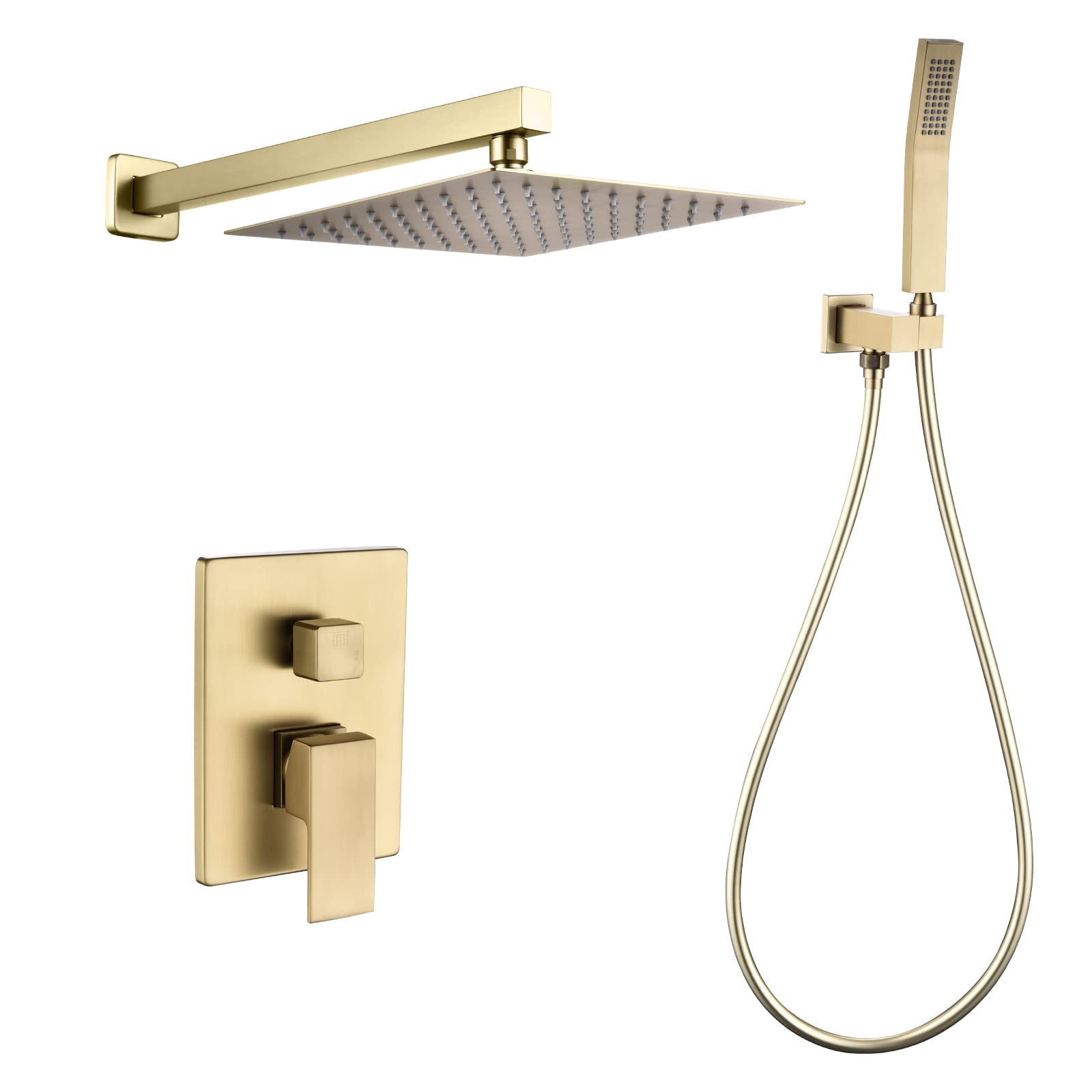 Dawot Shower Faucet System, 10" Rain Shower Head with Handheld Shower ...